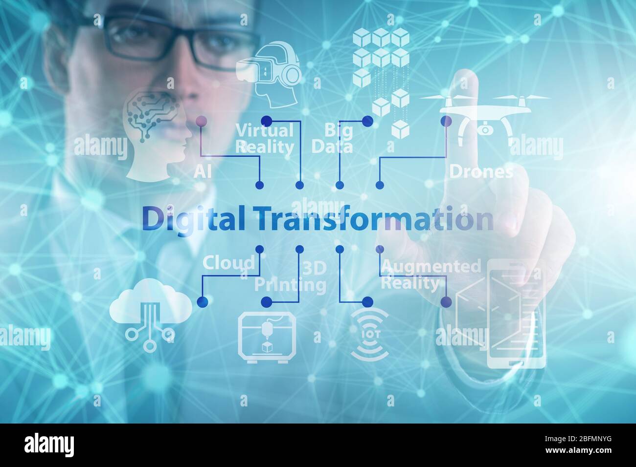 The digital transformation and digitalization technology concept Stock ...