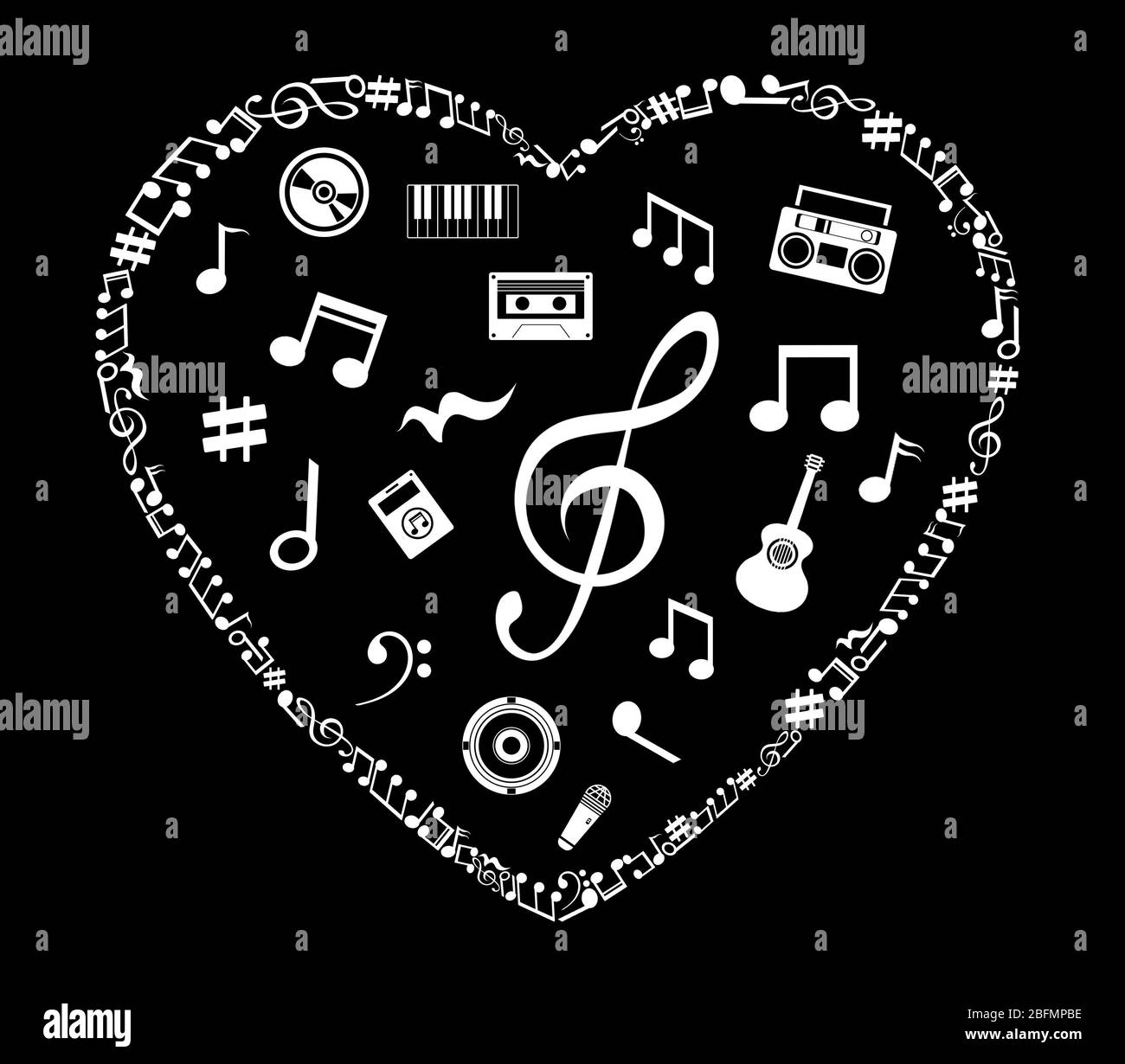 Heart Shaped Music Notes