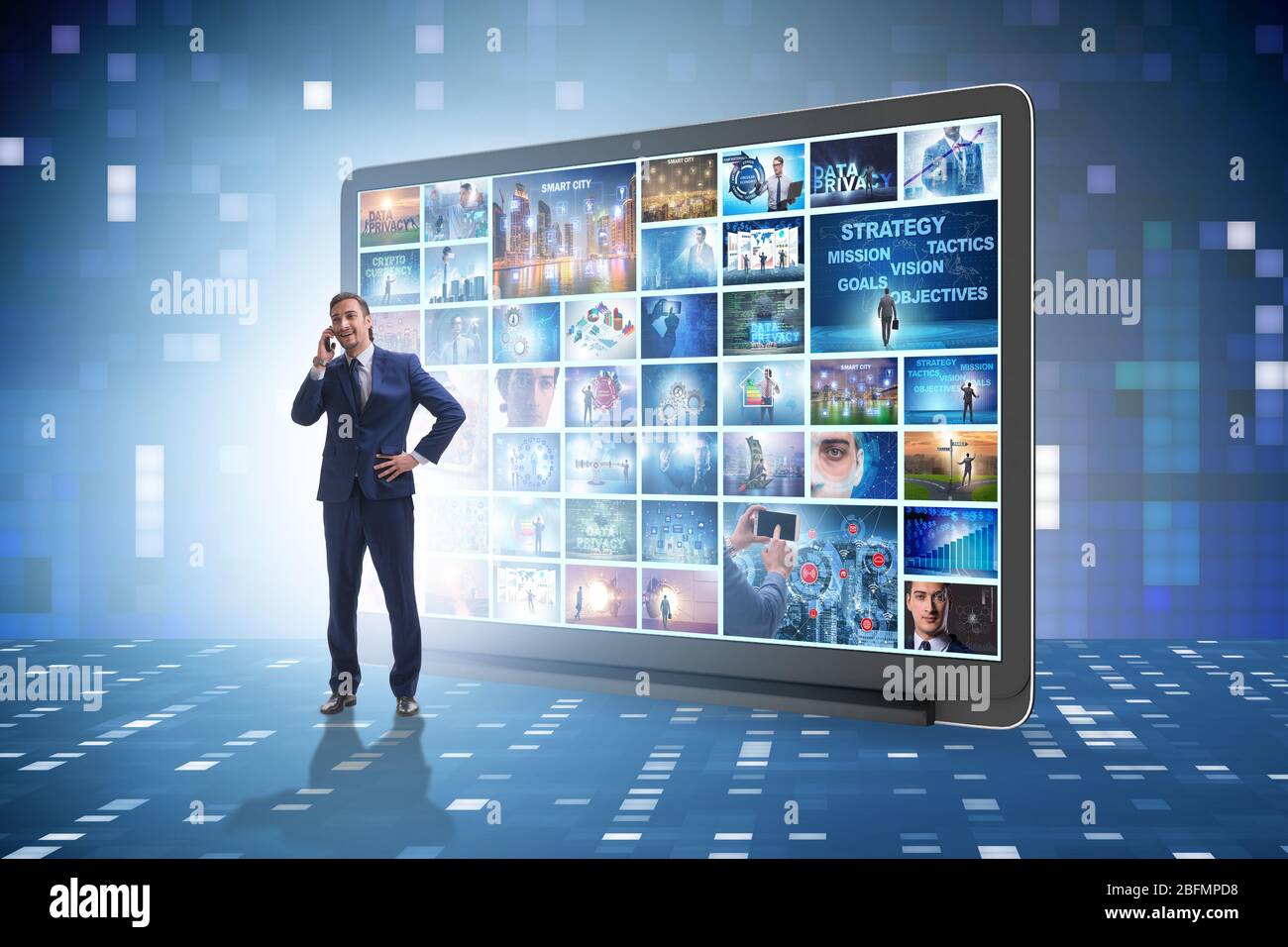 Many different images in the video streaming concept Stock Photo - Alamy