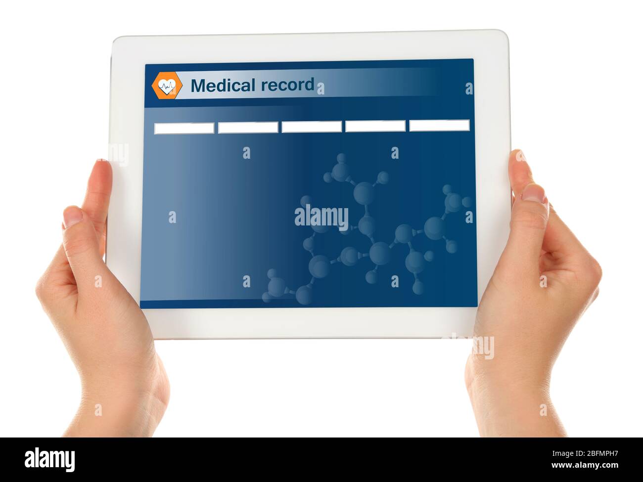 Medical tablet in doctor hands isolated on white Stock Photo - Alamy