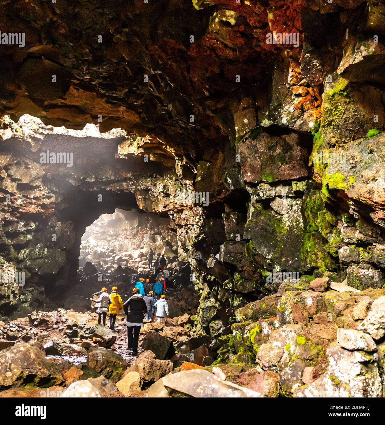 Old Lava cave in Iceland open for tourists Stock Photo - Alamy