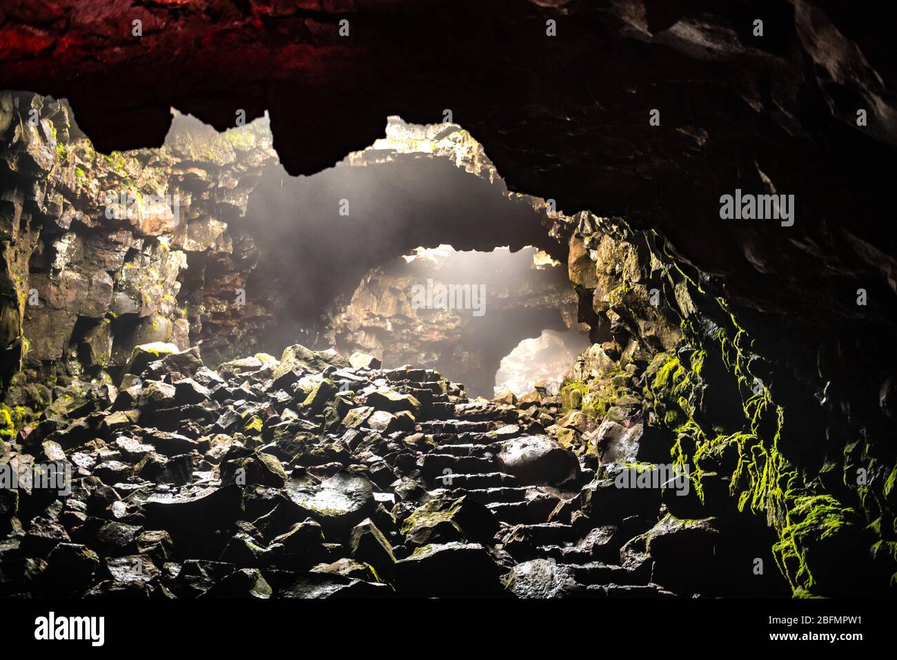 Old Lava cave in Iceland open for tourists Stock Photo - Alamy