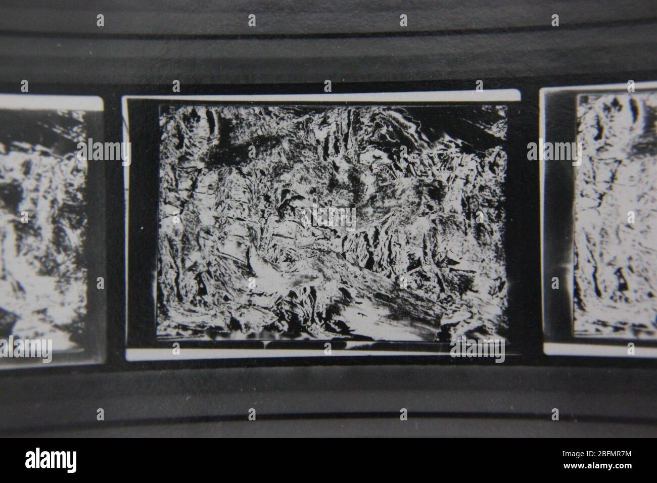 Fine 70s vintage extreme high contrast contact print photography of an ...