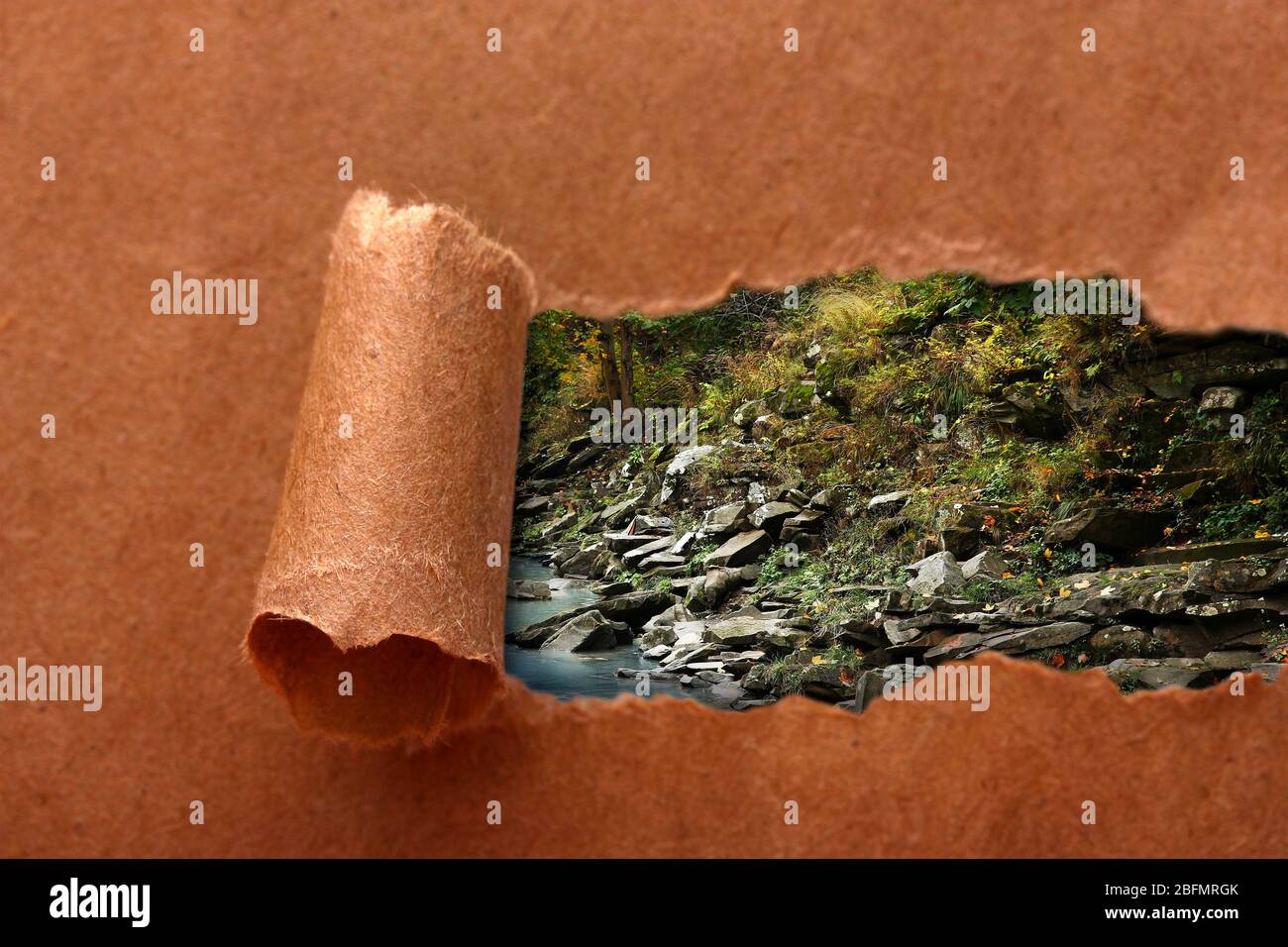Paper frame with beautiful nature background Stock Photo - Alamy
