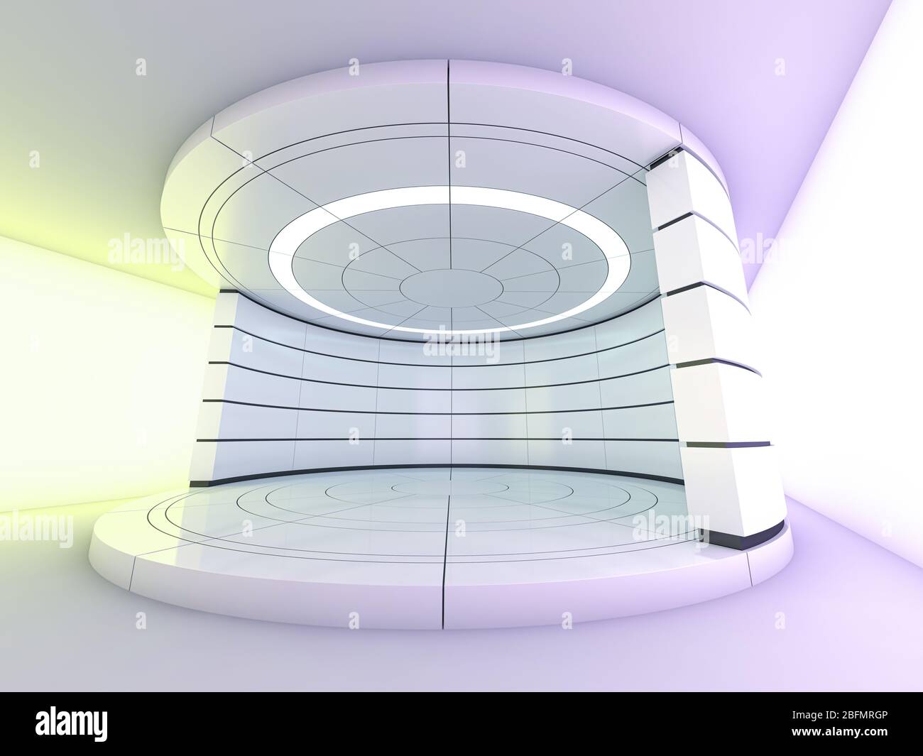 Abstract modern architecture background, empty open space interior. 3D ...
