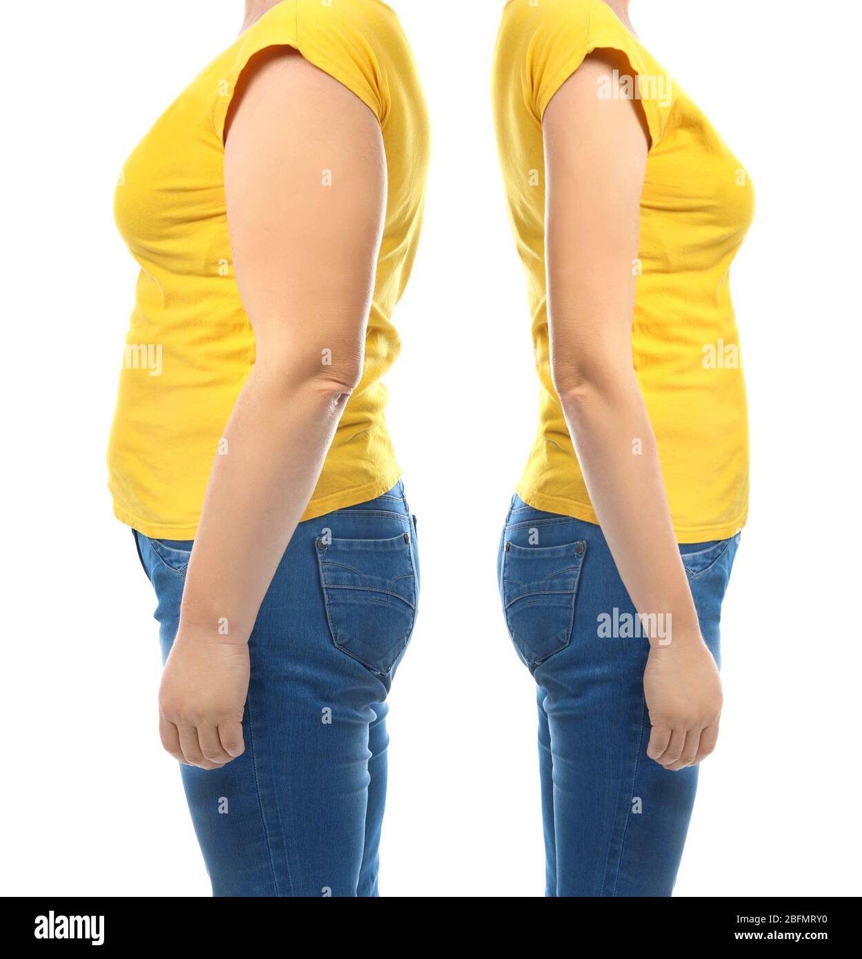 Fat and slim woman's body Stock Photo - Alamy