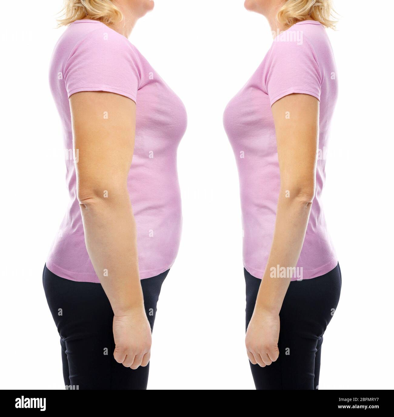 Fat and slim woman's body Stock Photo - Alamy