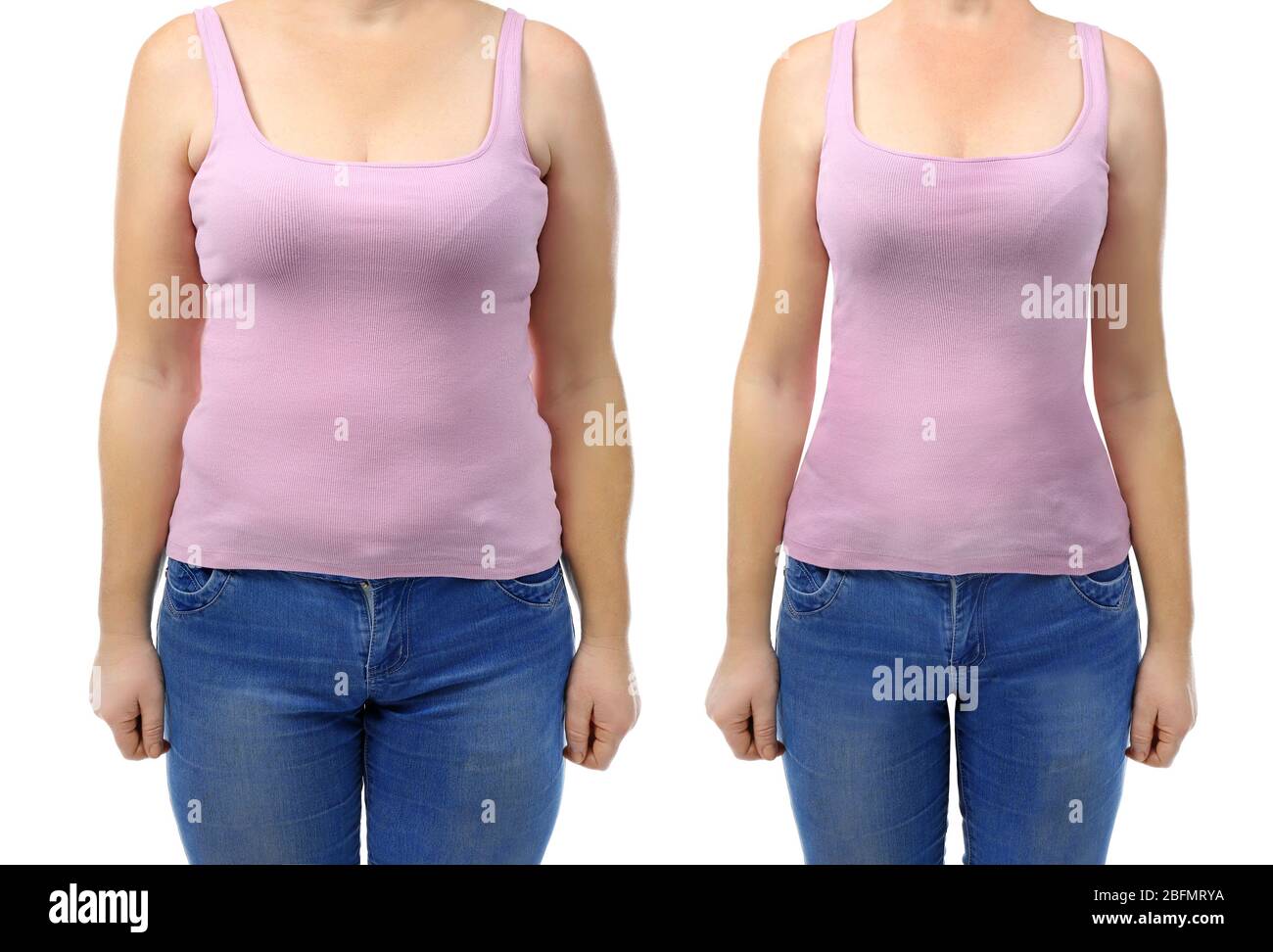 Fat and slim woman's body Stock Photo - Alamy