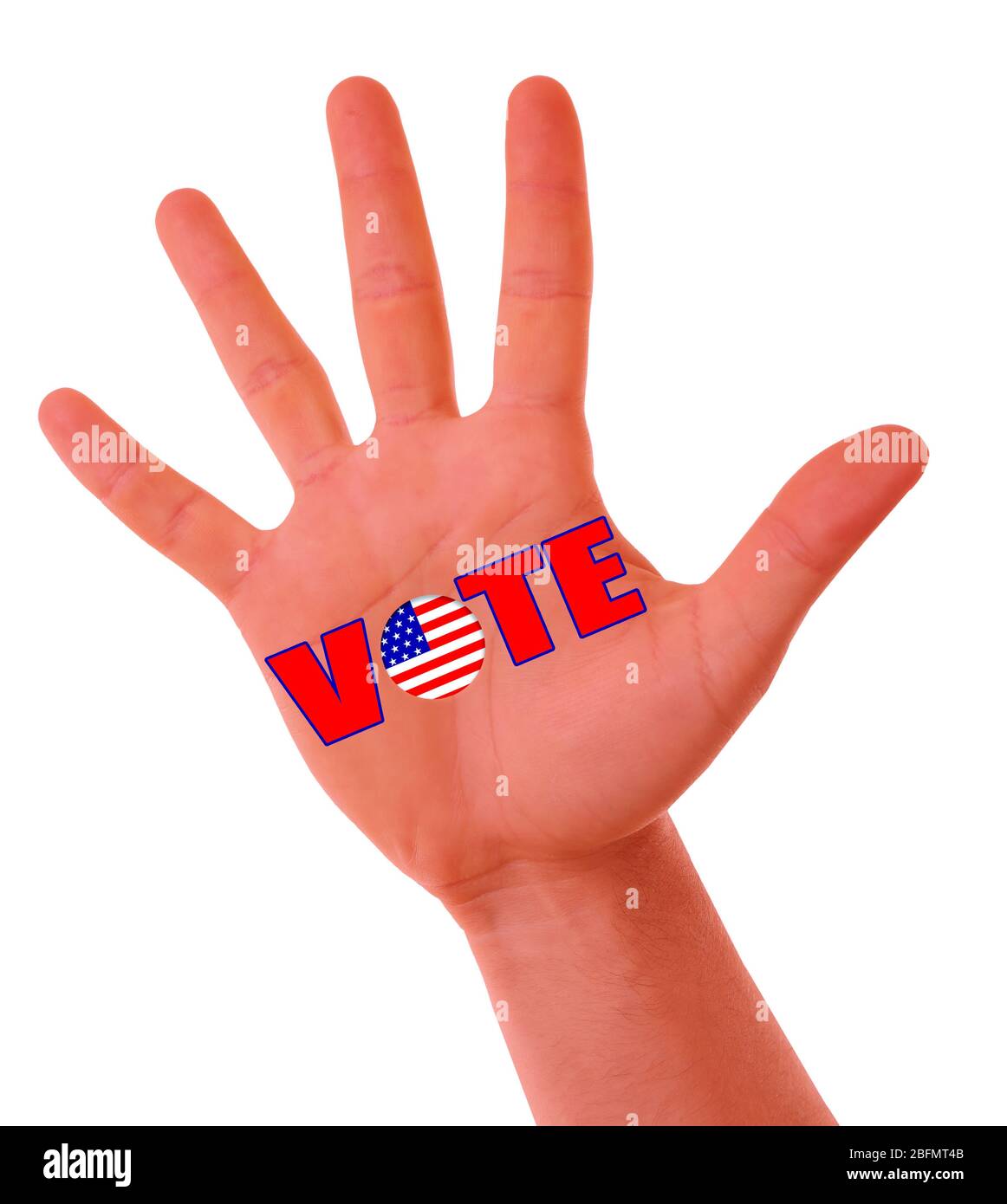 Male hand with word Vote isolated on white Stock Photo - Alamy