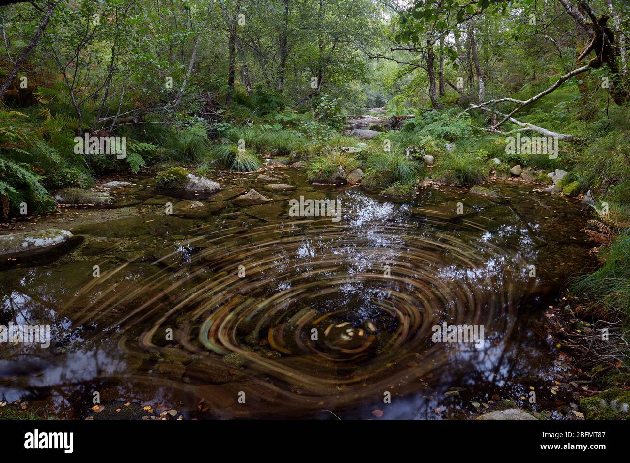 Natural pools formed by the Cerves river in the province of Orense ...