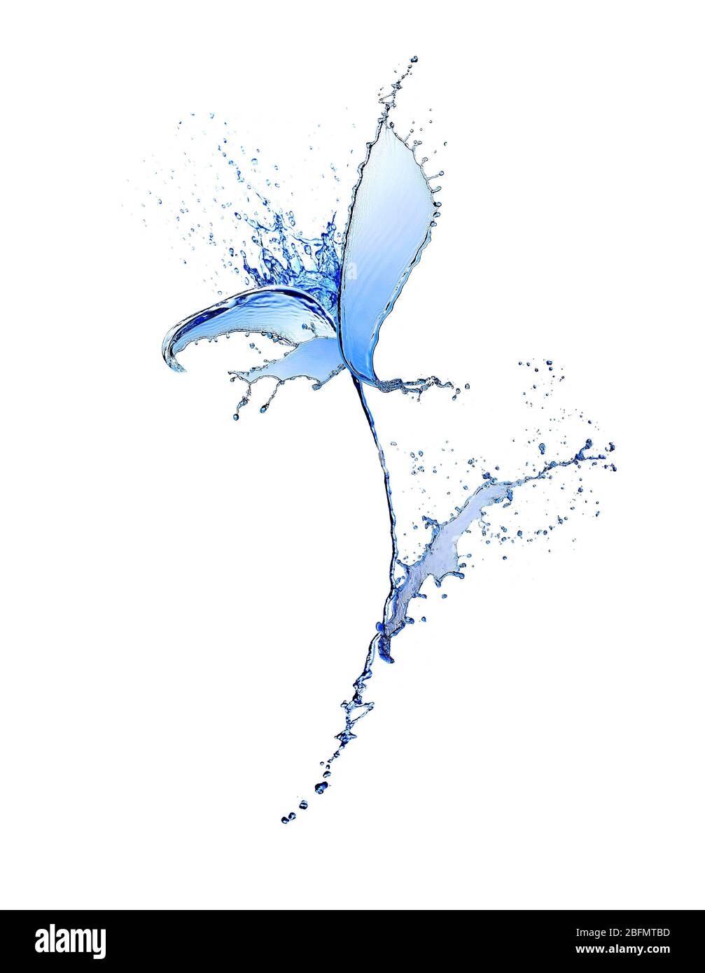 Flower made of water splashes isolated on white Stock Photo - Alamy