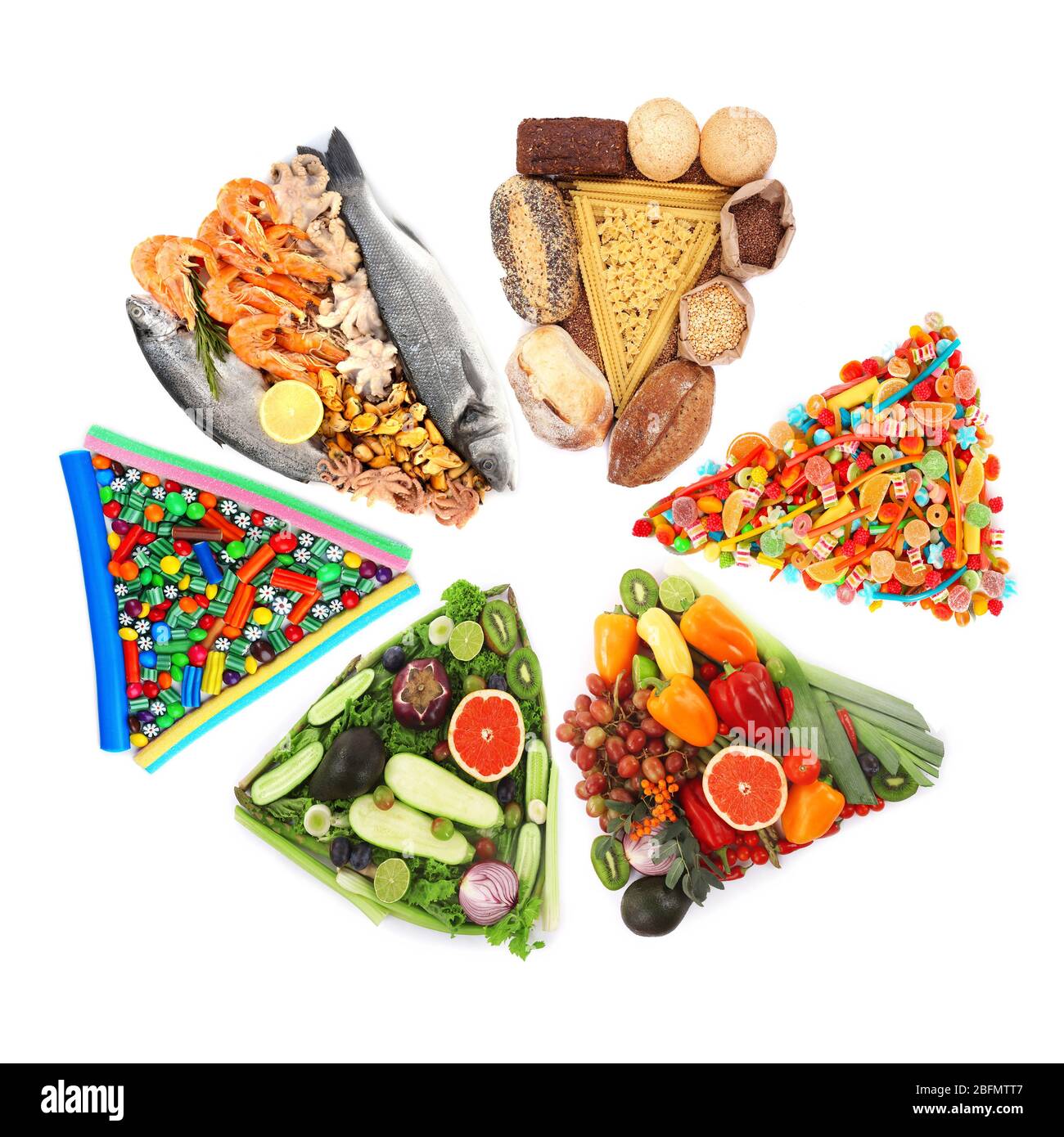 Colorful triangles on white Cut Out Stock Images & Pictures - Alamy