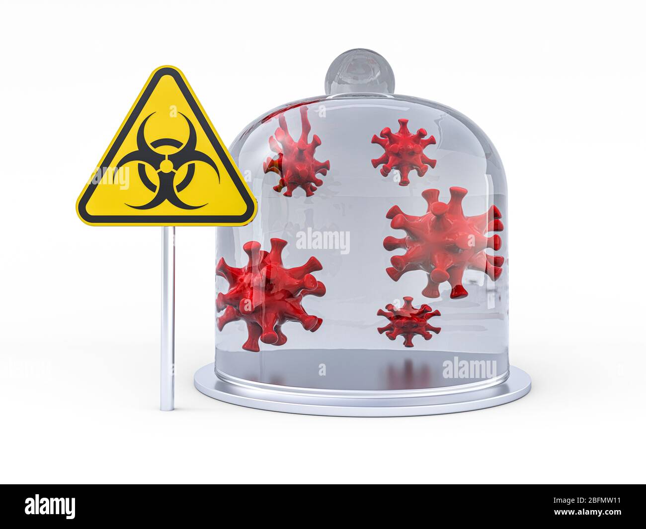 Virus COVID-19, pandemic risk alert. Biohazard sign. Warning sign of ...