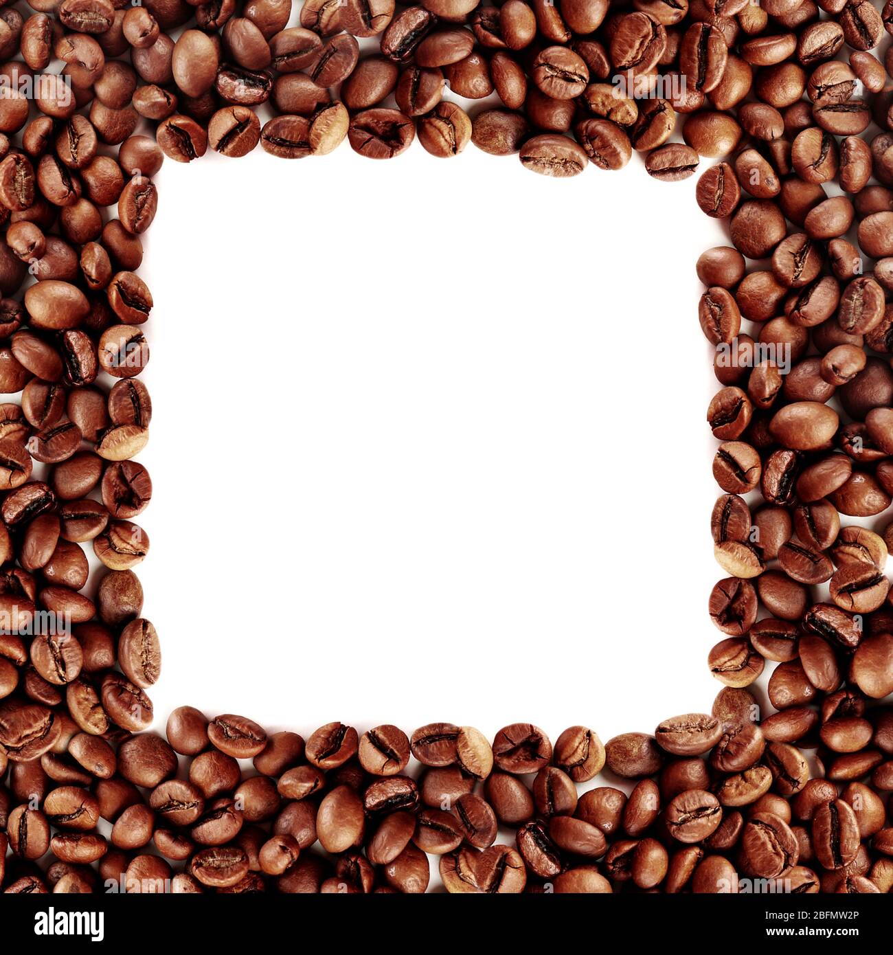 Frame made of coffee beans isolated on white Stock Photo - Alamy