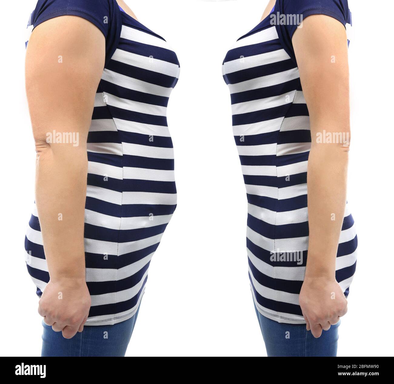 Fat and slim woman's body Stock Photo - Alamy