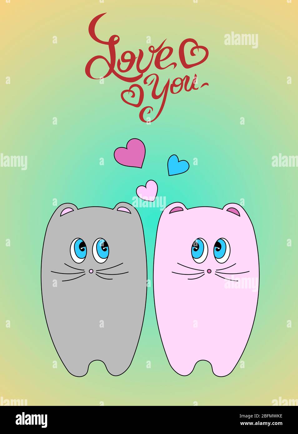 Cute Cartoon Animals In Love