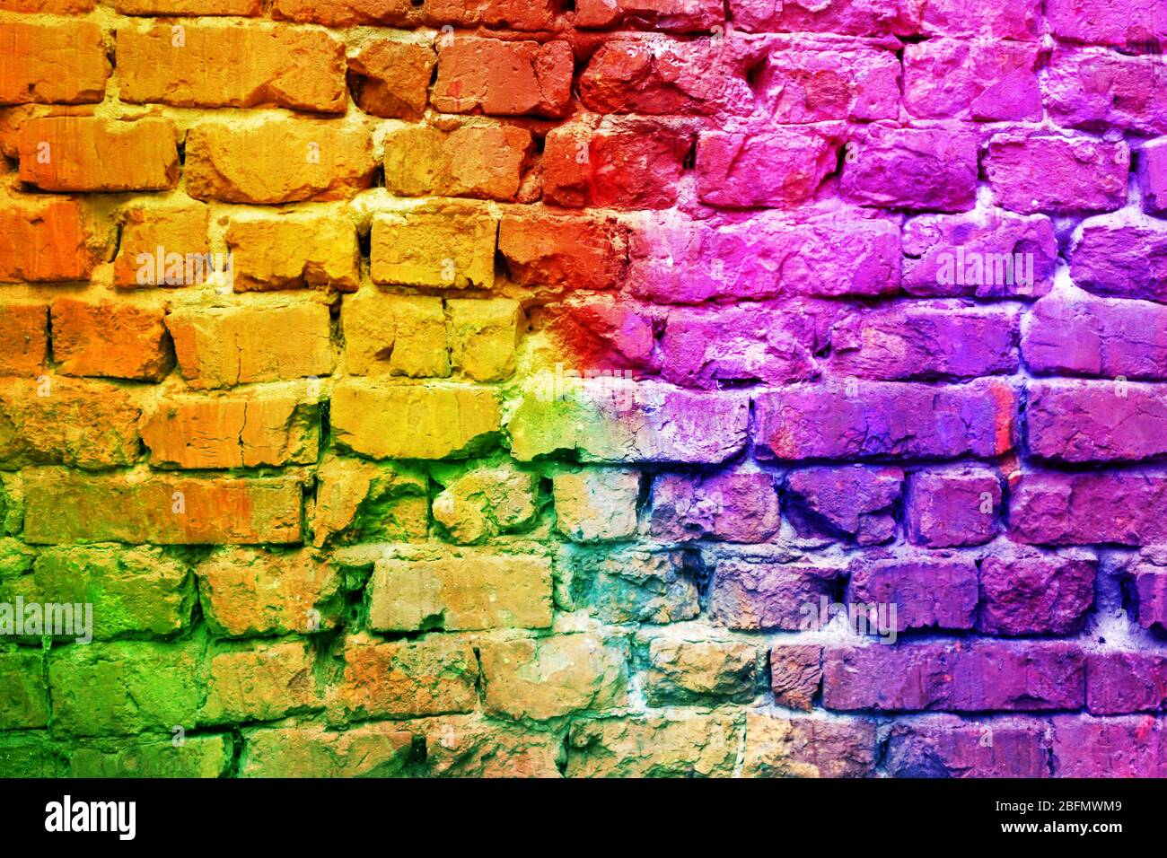 Colorful brick wall background Stock Photo - Alamy
