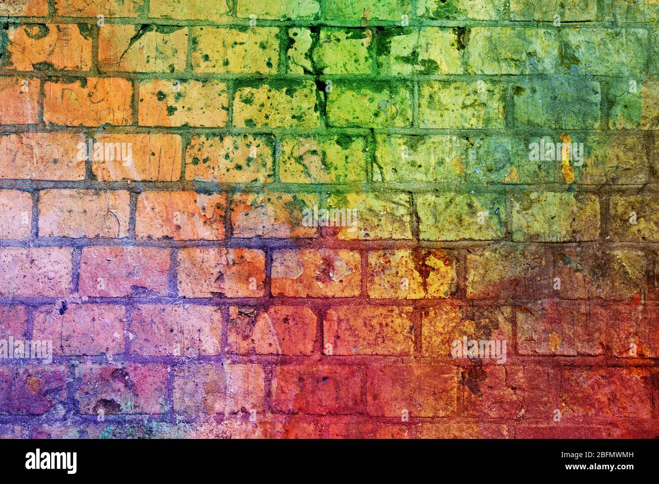 Colorful brick wall background Stock Photo - Alamy