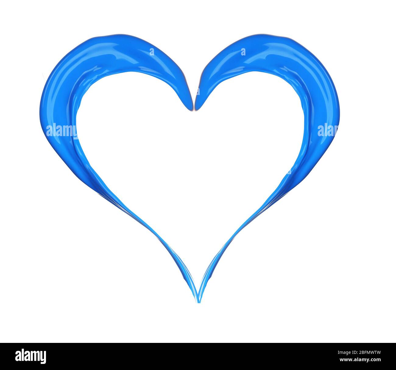 Blue heart made of paint splash isolated on white Stock Photo - Alamy