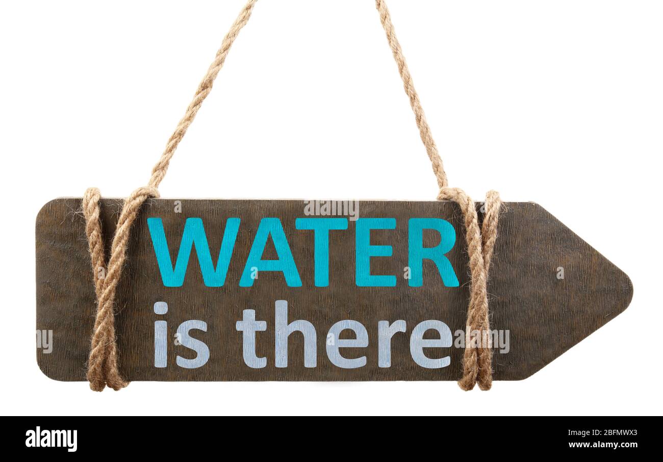 Save water concept. Wooden signboard with text isolated on white Stock ...