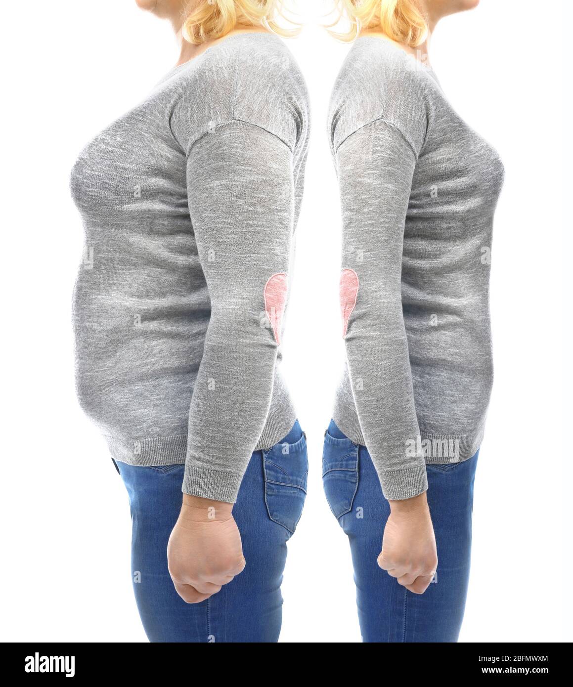 Fat and slim woman's body Stock Photo - Alamy