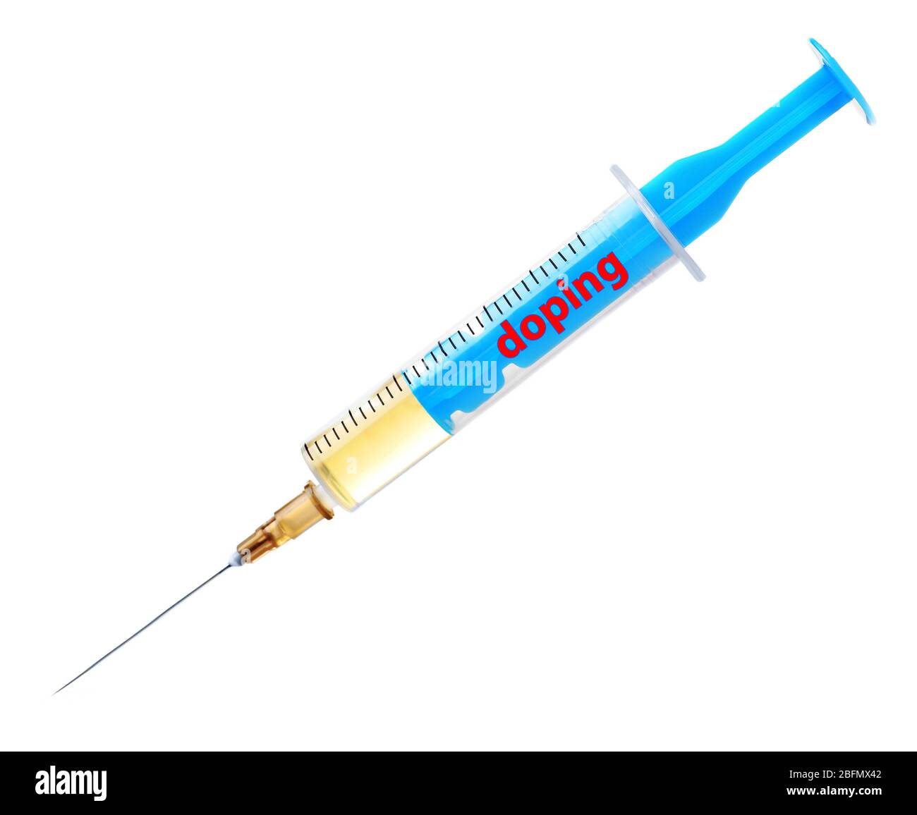 Stop doping concept. Medical syringe isolated on white Stock Photo - Alamy