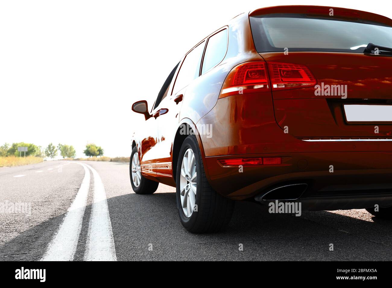 Car on road Stock Photo - Alamy