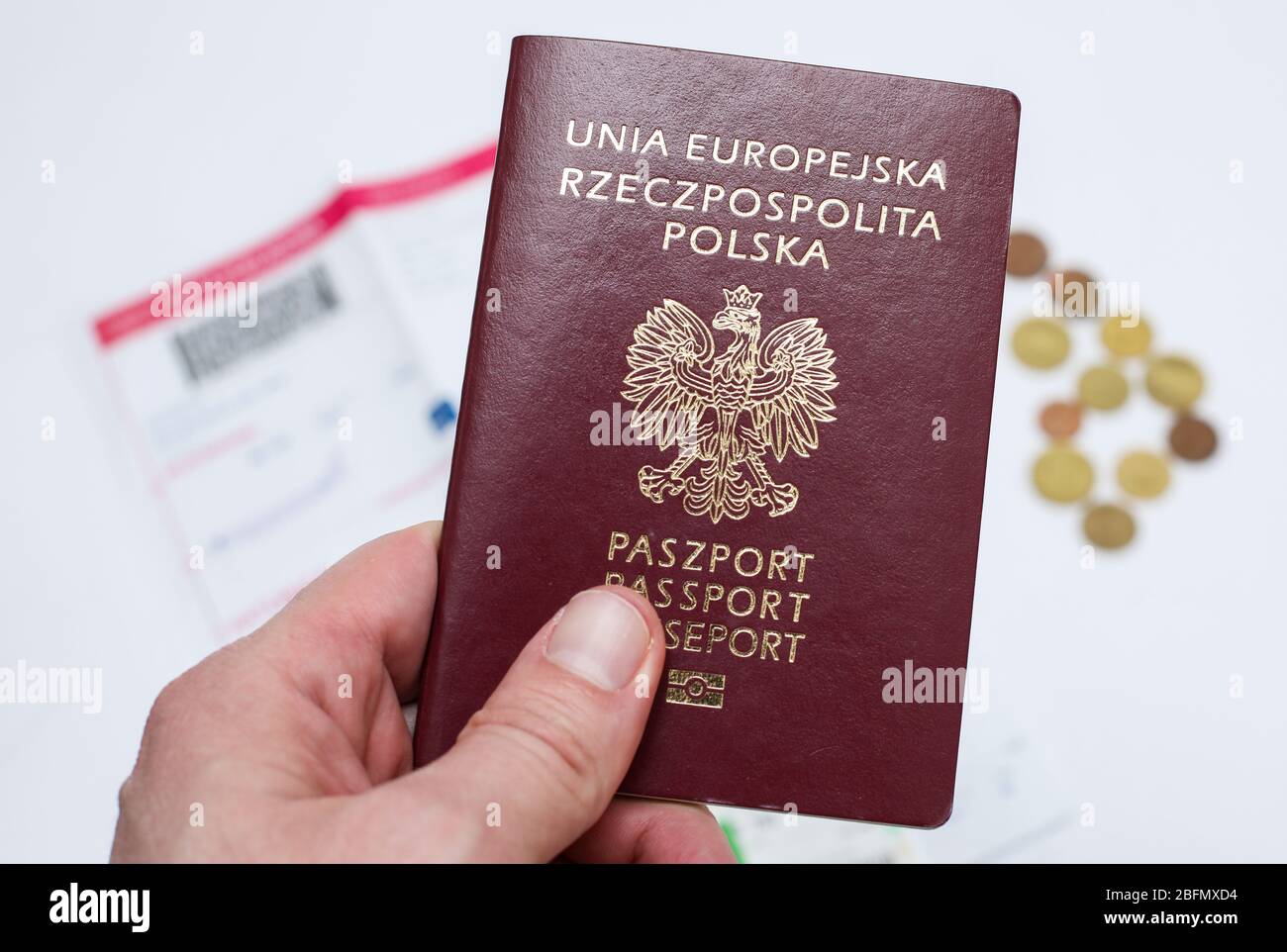 Czestochowa, Poland- 18 April 2020: European Union Republic of Poland ...