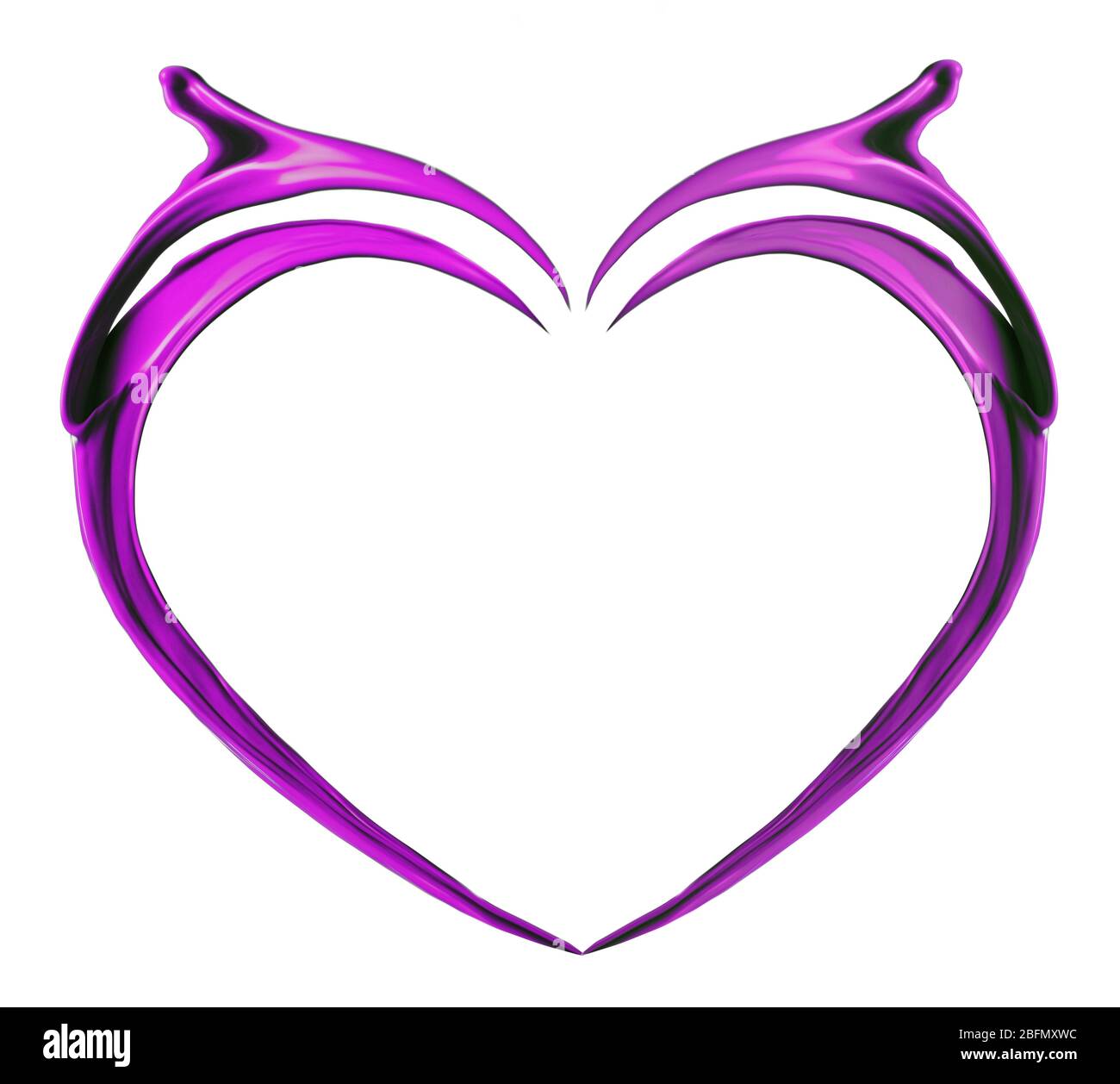 Purple heart made of paint splash isolated on white Stock Photo - Alamy