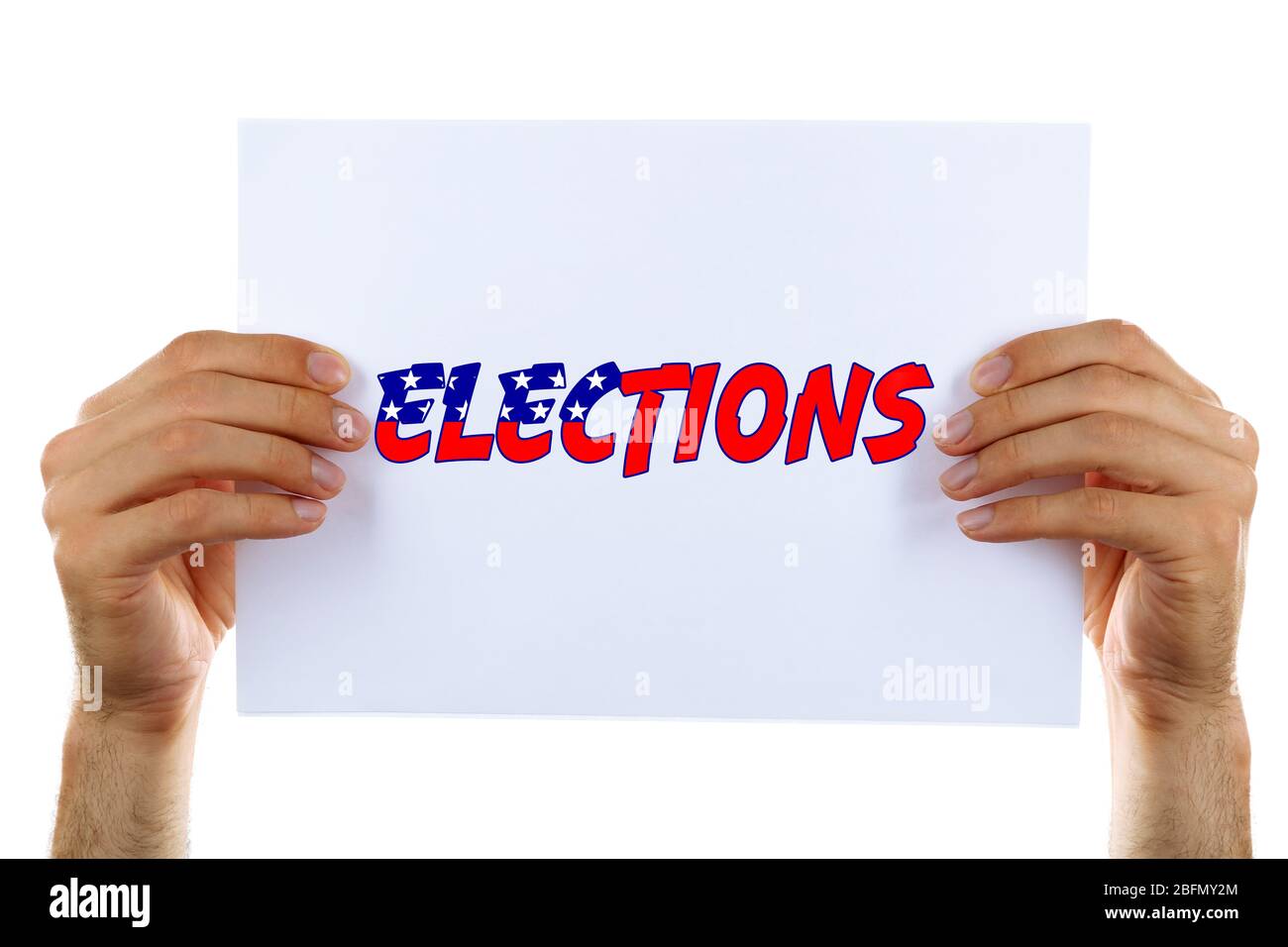 Man holding poster candidate Cut Out Stock Images & Pictures - Alamy