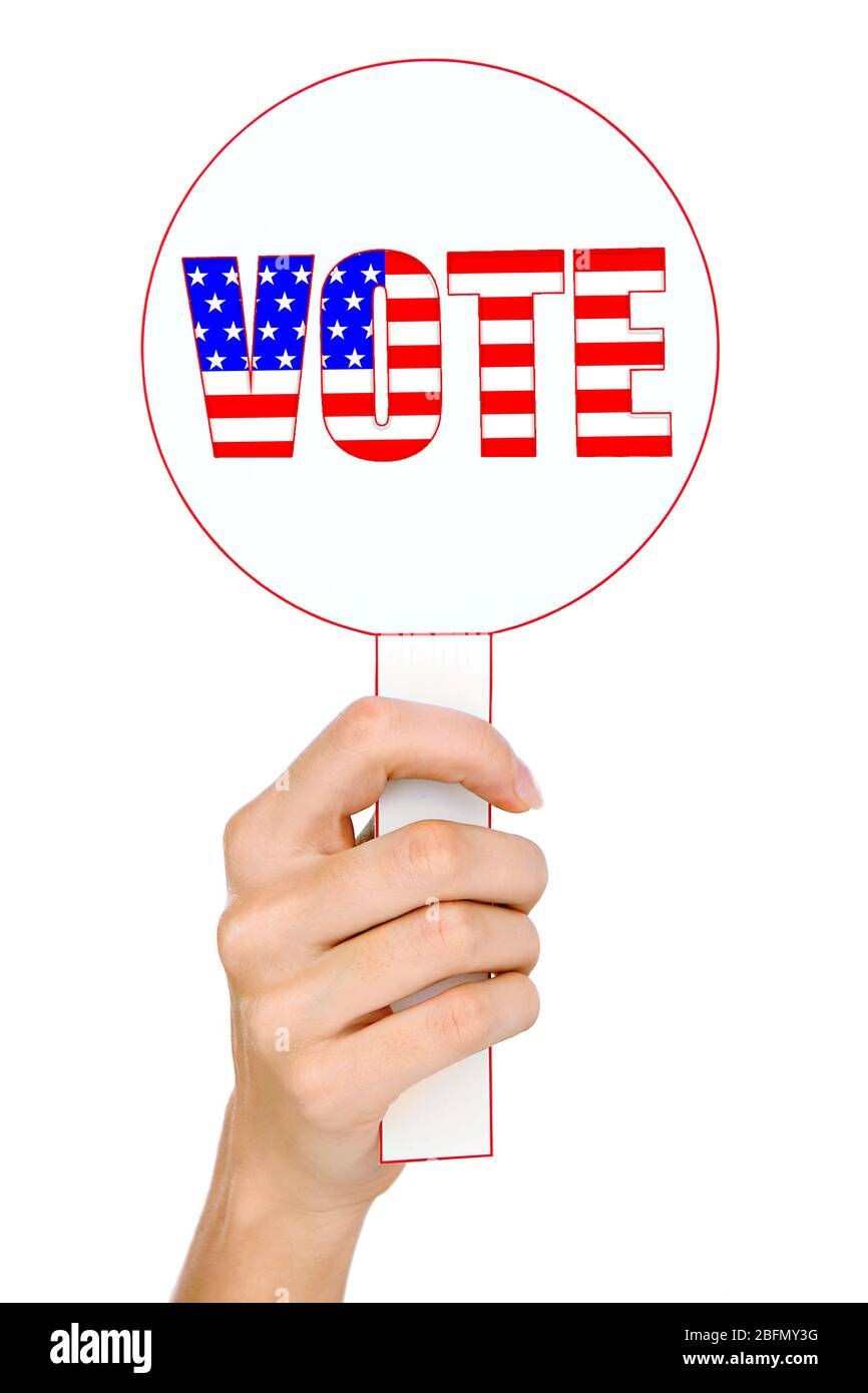 Holding vote sign hi-res stock photography and images - Alamy