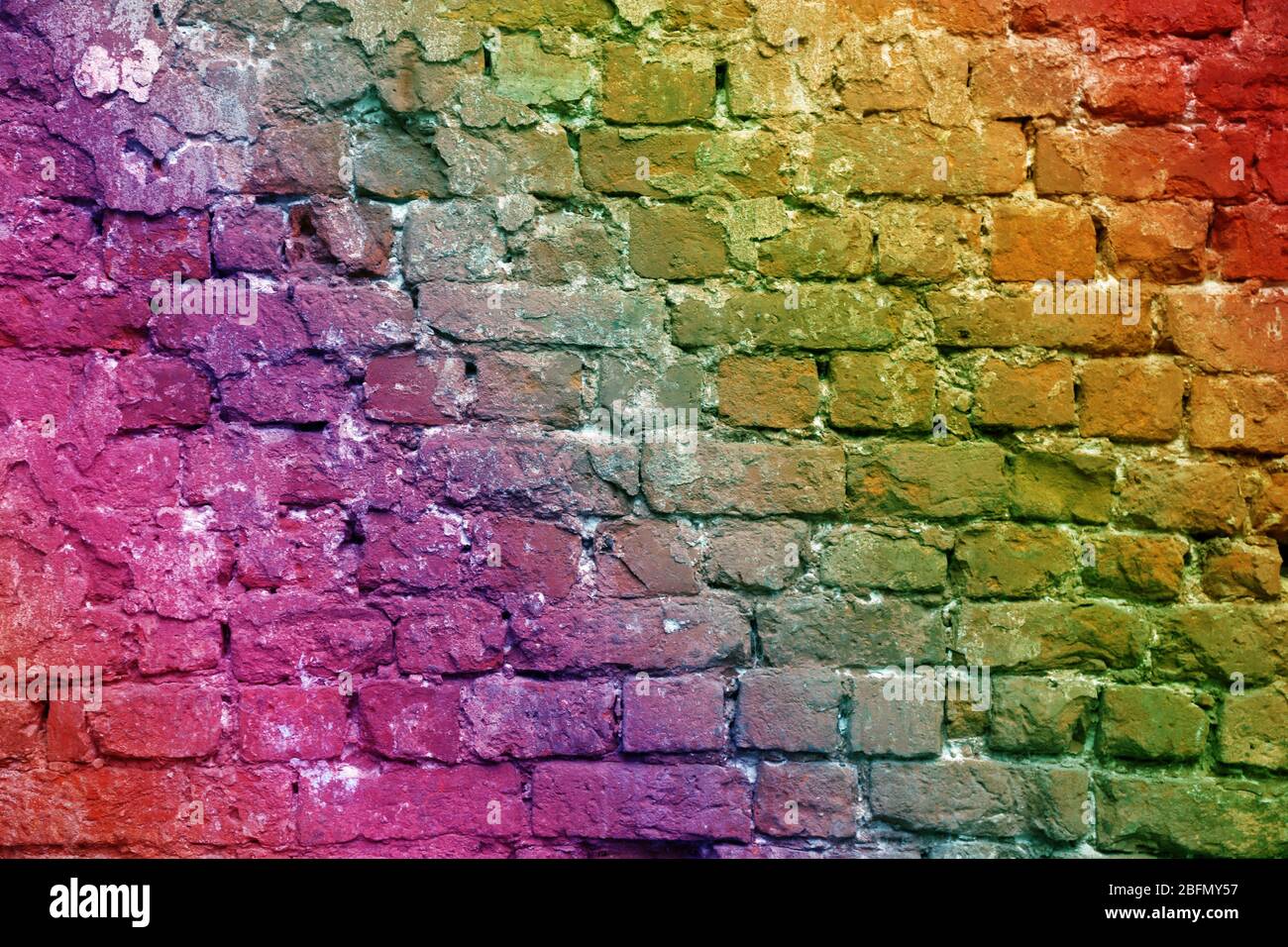 Colorful brick wall background Stock Photo - Alamy