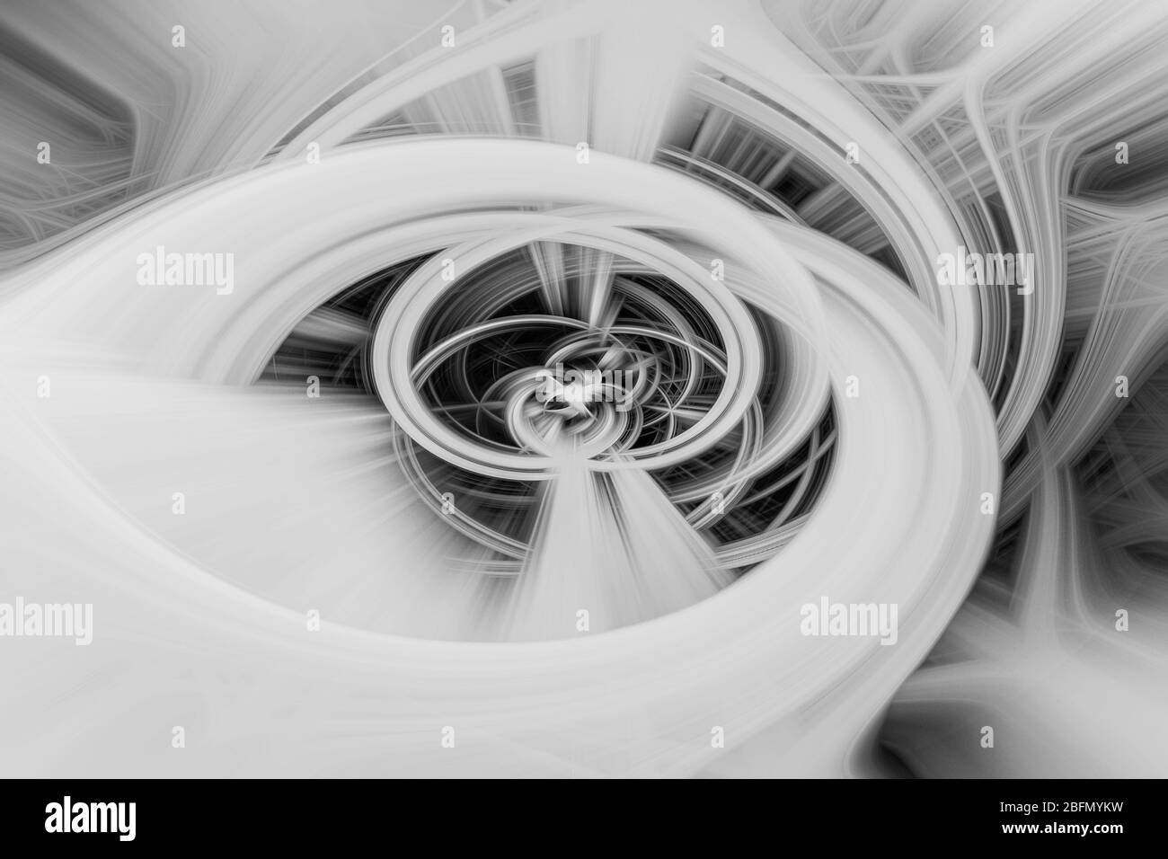 black white swirl effect, digital effect Stock Photo - Alamy