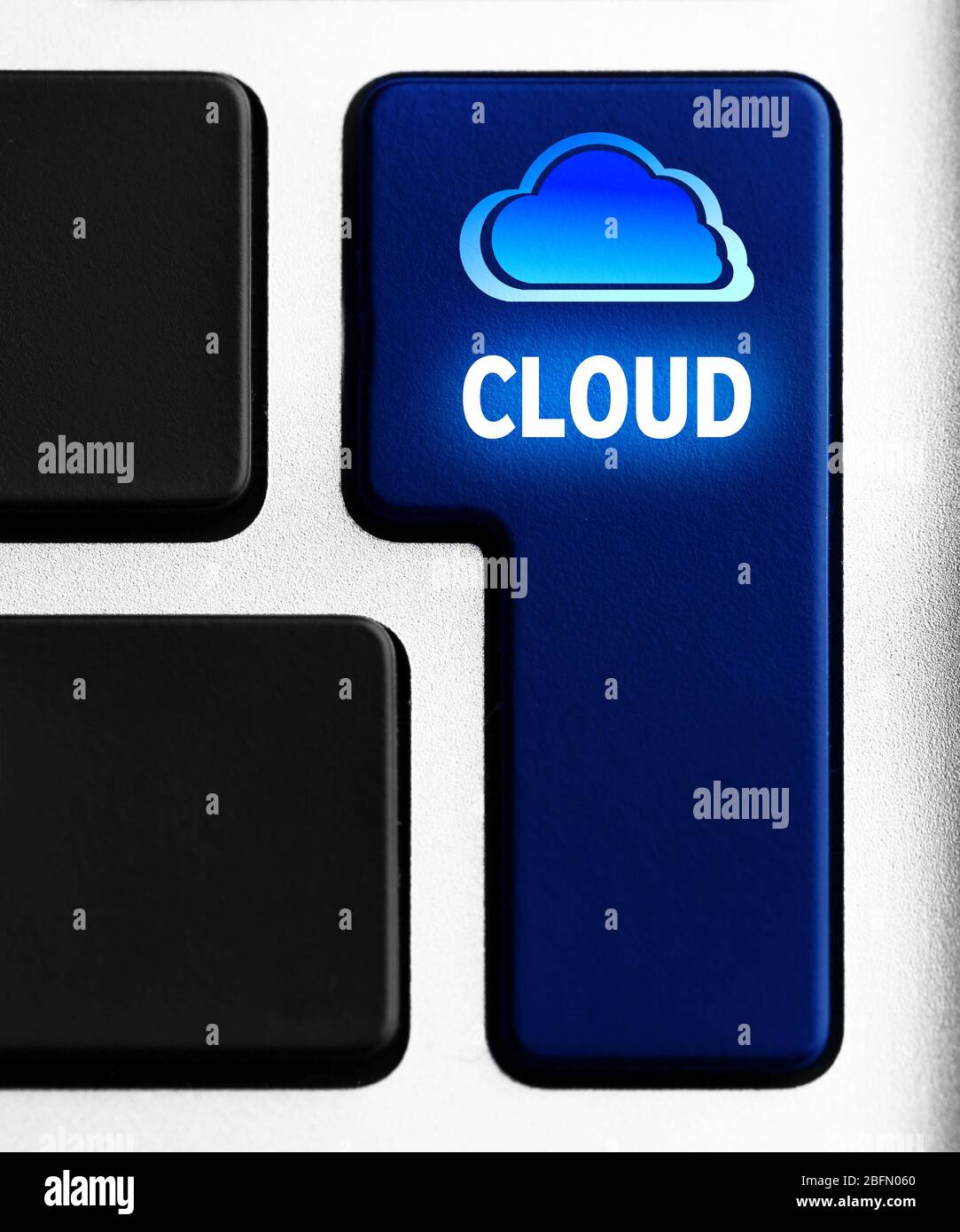 Cloud on computer keyboard. Cloud storage concept Stock Photo - Alamy