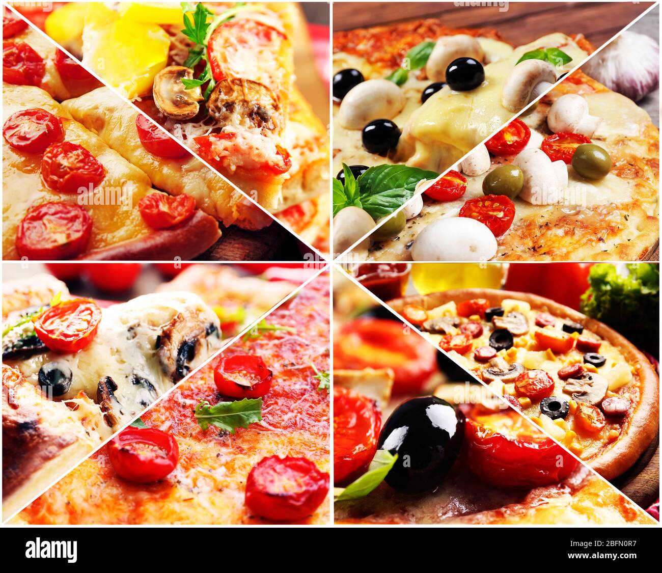 Set of different pizza Stock Photo - Alamy