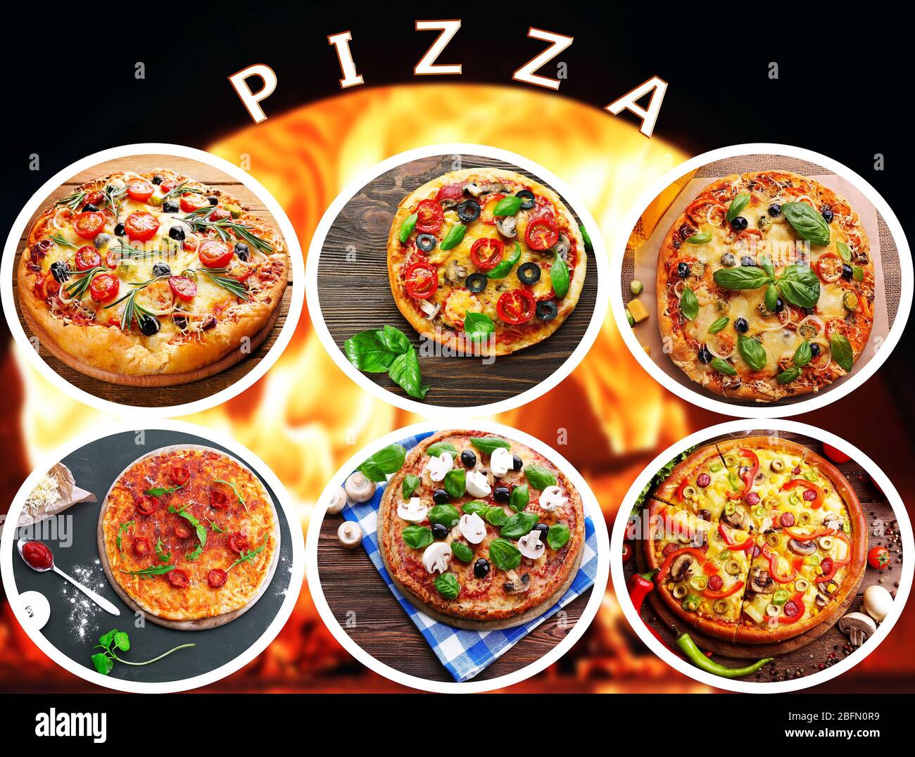 Set of different pizza Stock Photo - Alamy