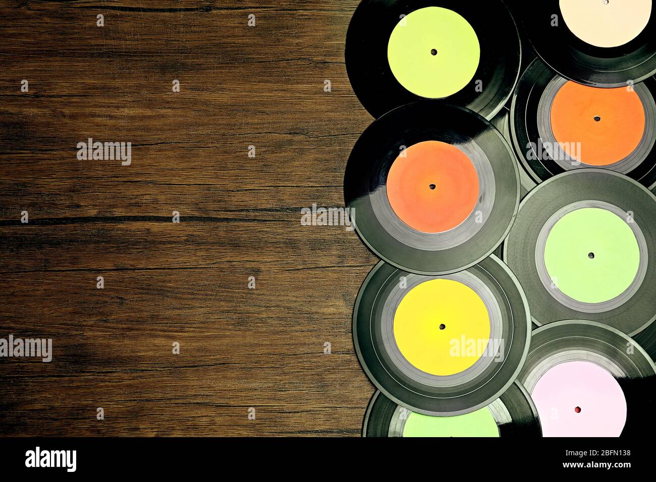 Colour vinyl records background hi-res stock photography and images - Alamy