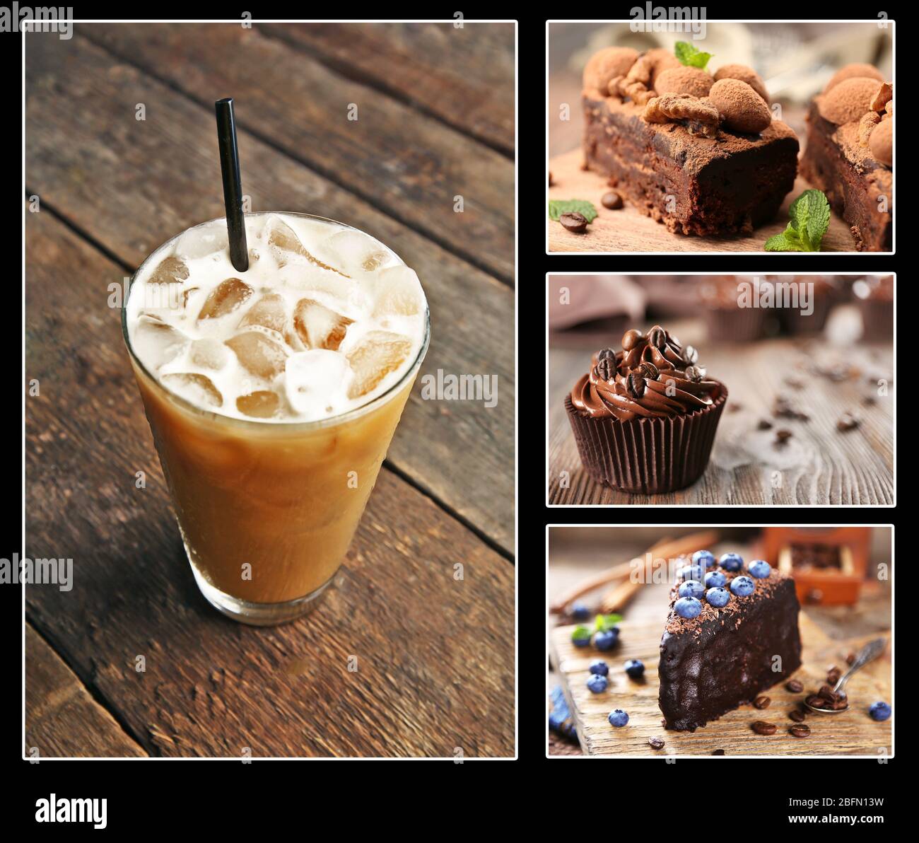 Coffee, themed collage Stock Photo - Alamy