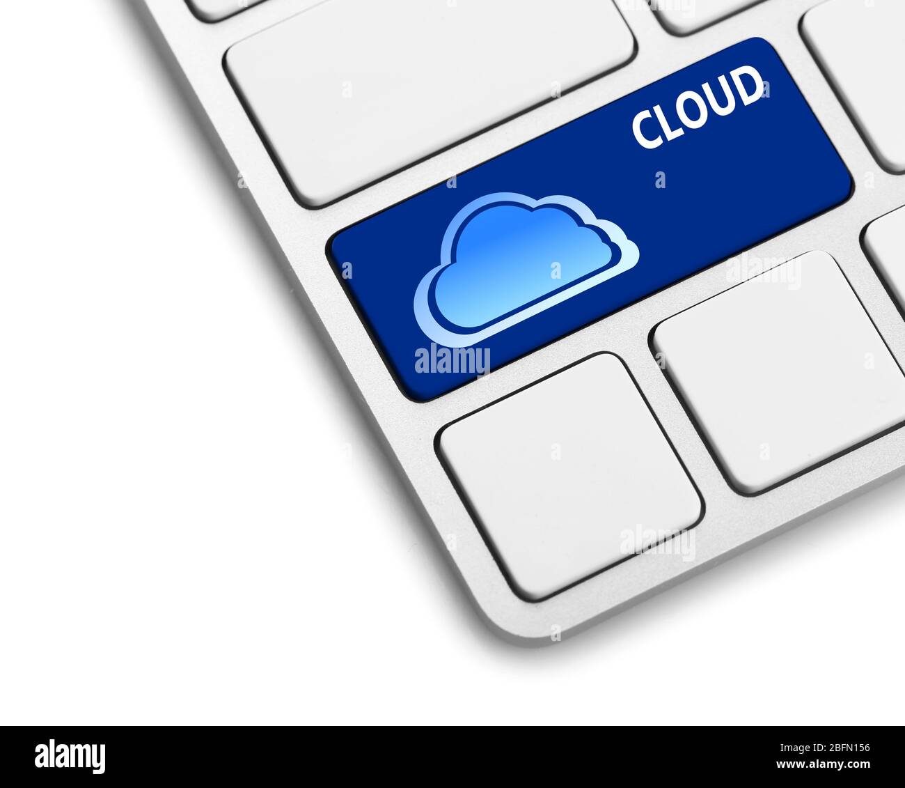 Cloud on computer keyboard. Cloud storage concept Stock Photo - Alamy