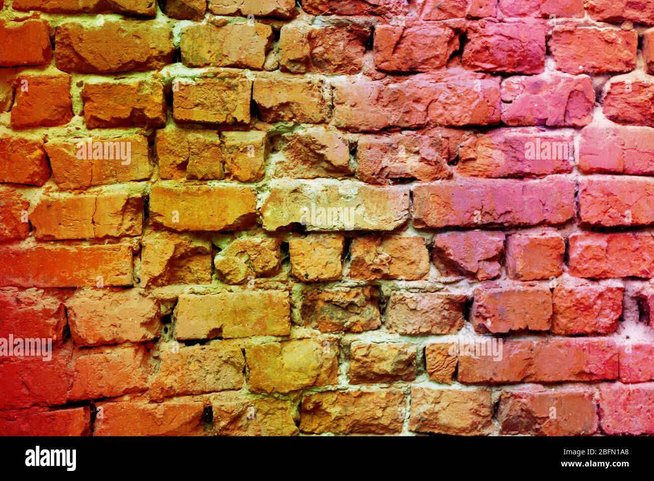 Colorful brick wall background Stock Photo - Alamy