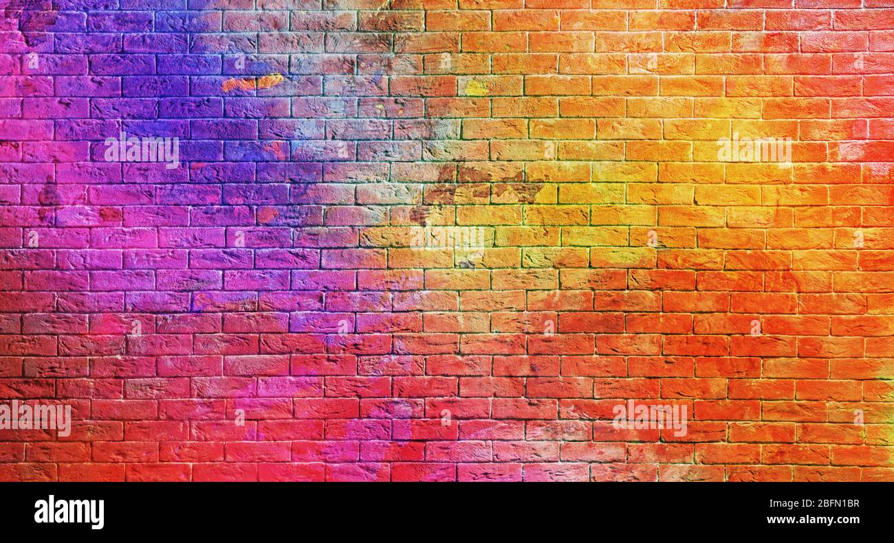 Colorful brick wall background Stock Photo - Alamy