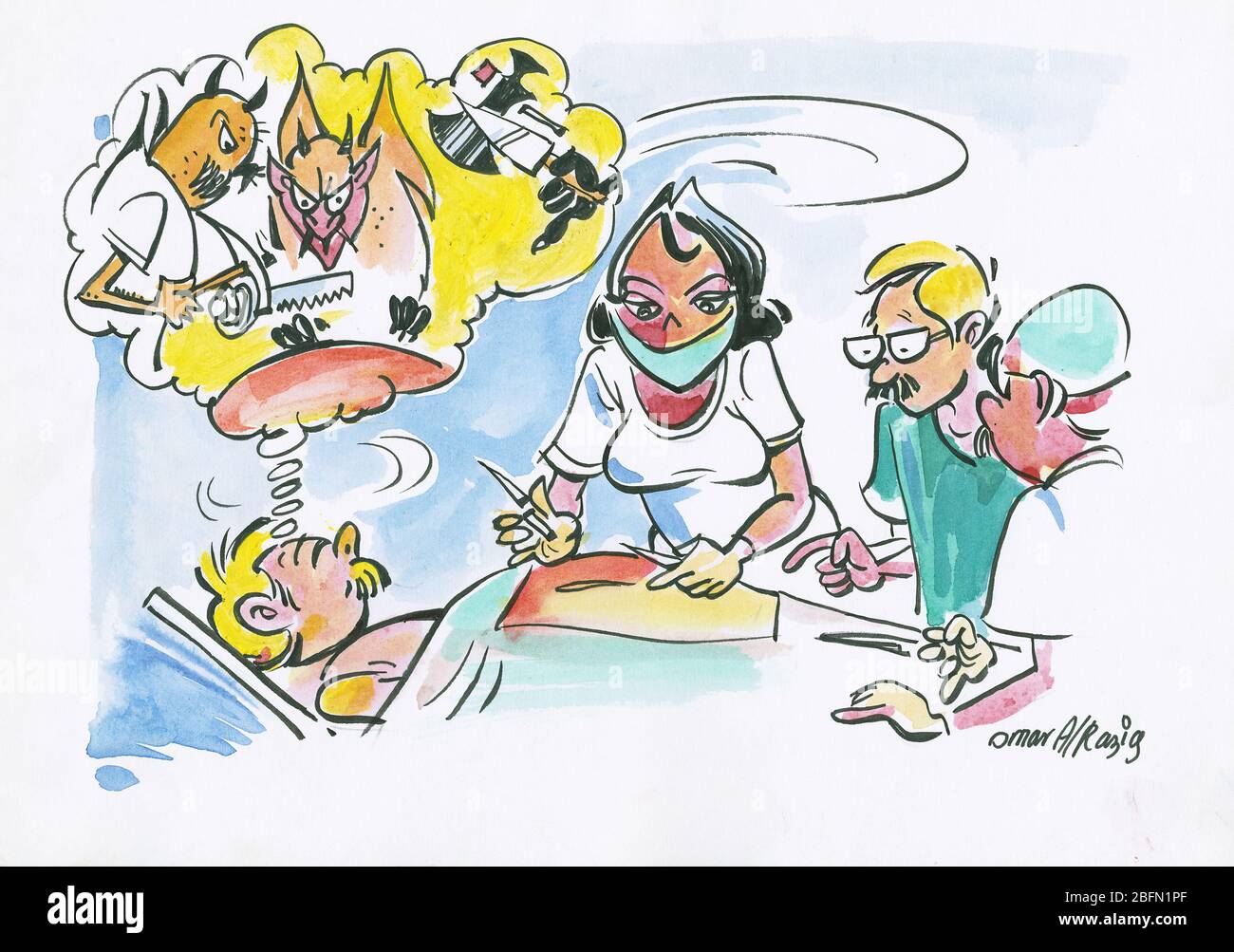 Doing the devil's work Stock Photo - Alamy