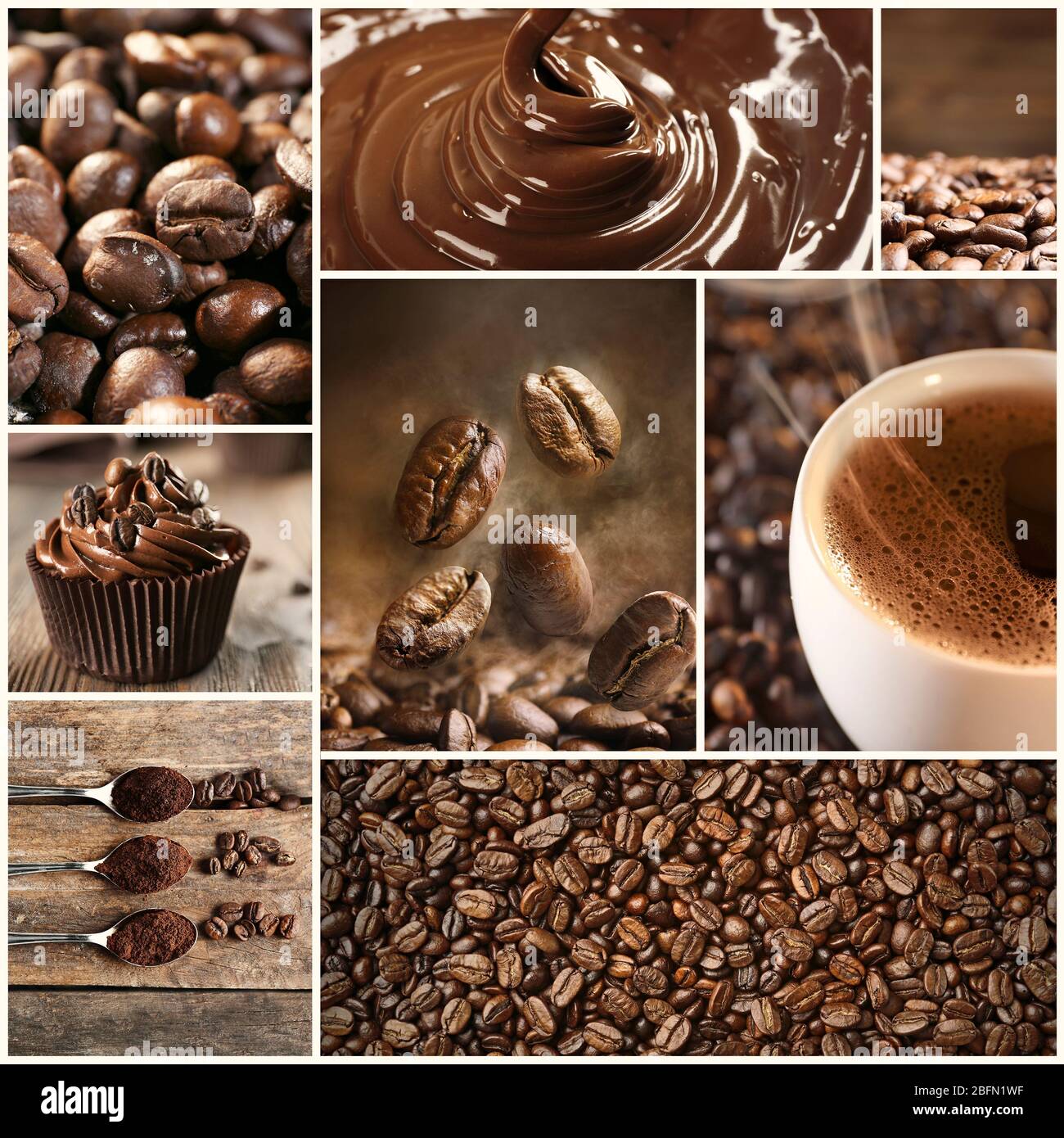 Coffee, themed collage Stock Photo - Alamy
