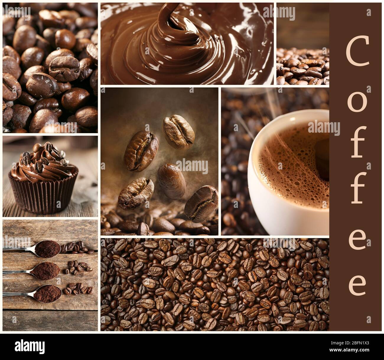 Coffee, themed collage Stock Photo - Alamy