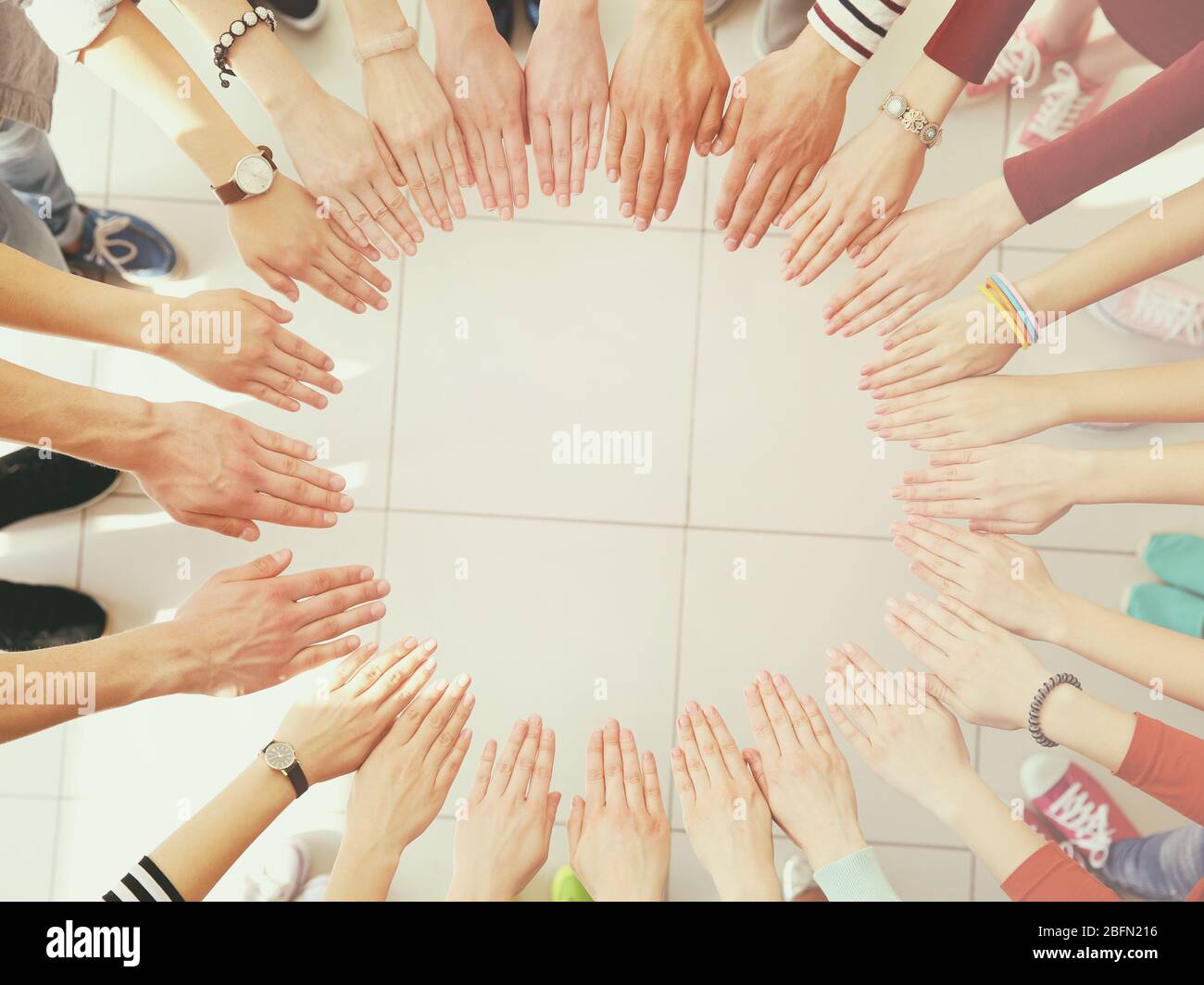 Business people hands, top view. Teamwork concept Stock Photo - Alamy