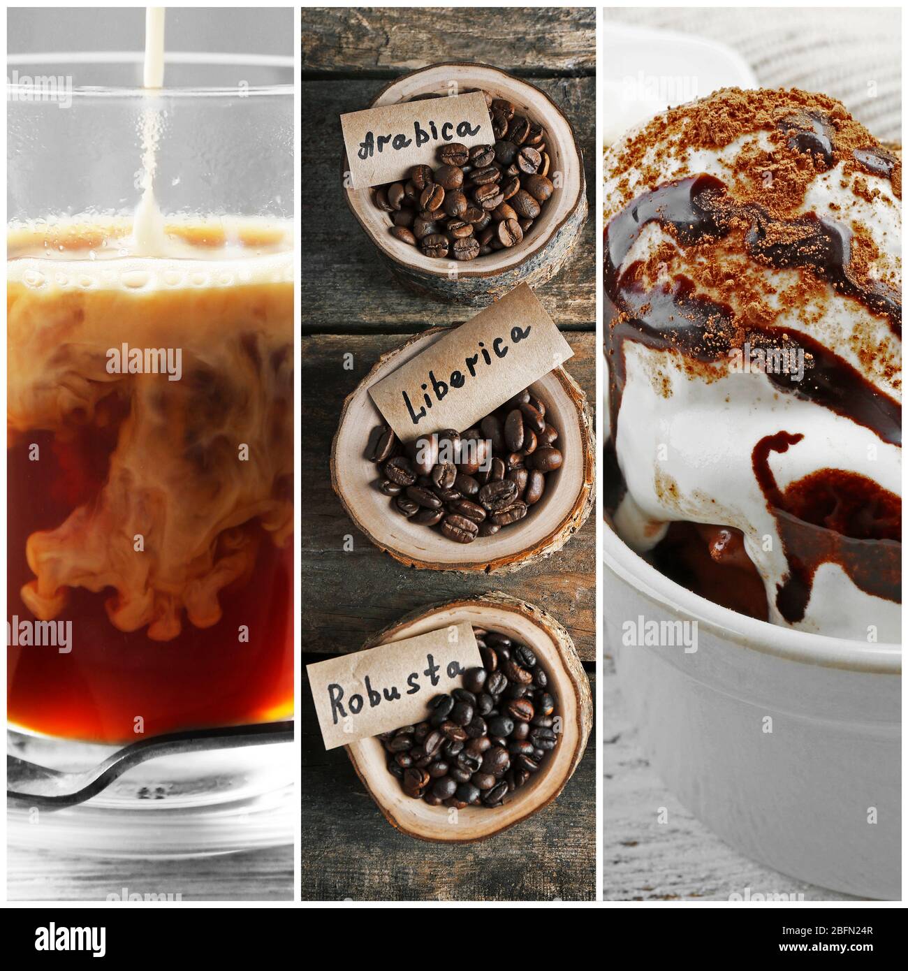 Coffee, themed collage Stock Photo - Alamy