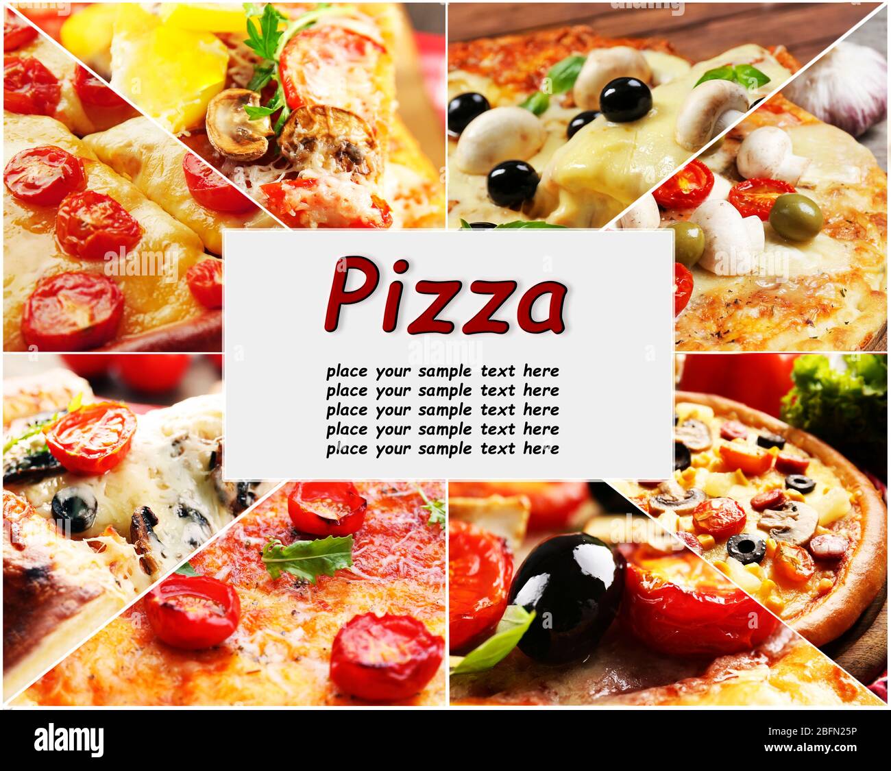 Set of different pizza Stock Photo - Alamy