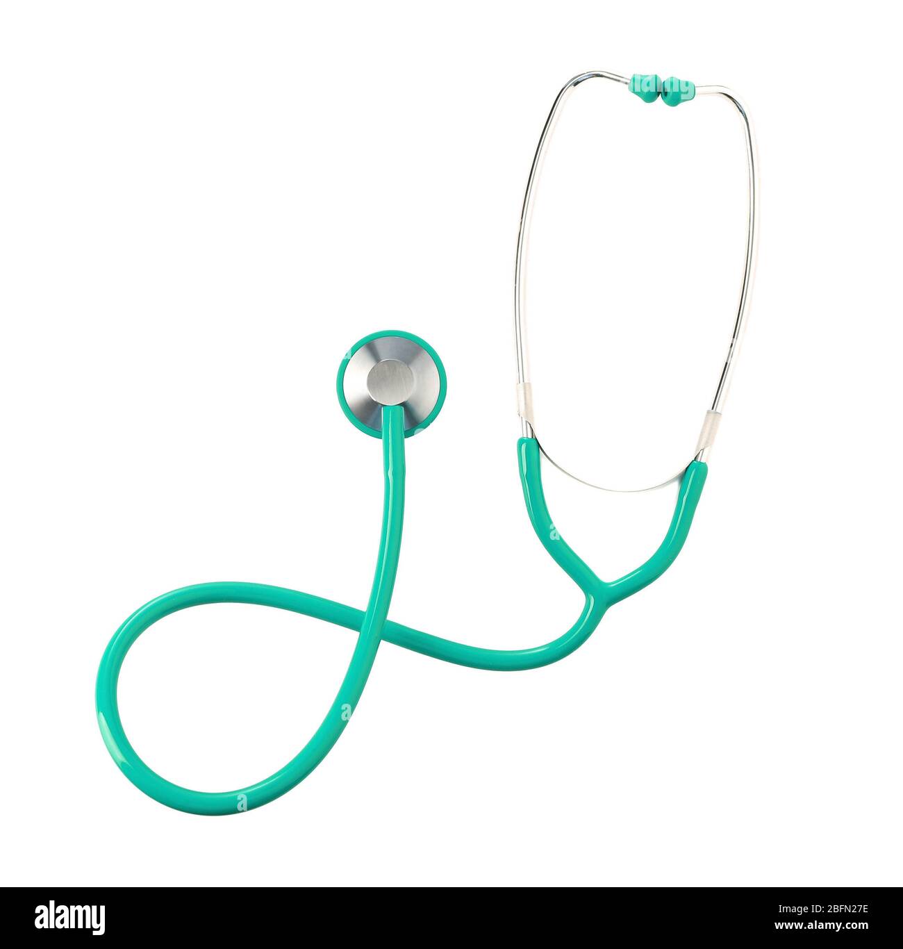 Green medical stethoscope isolated on white Stock Photo - Alamy