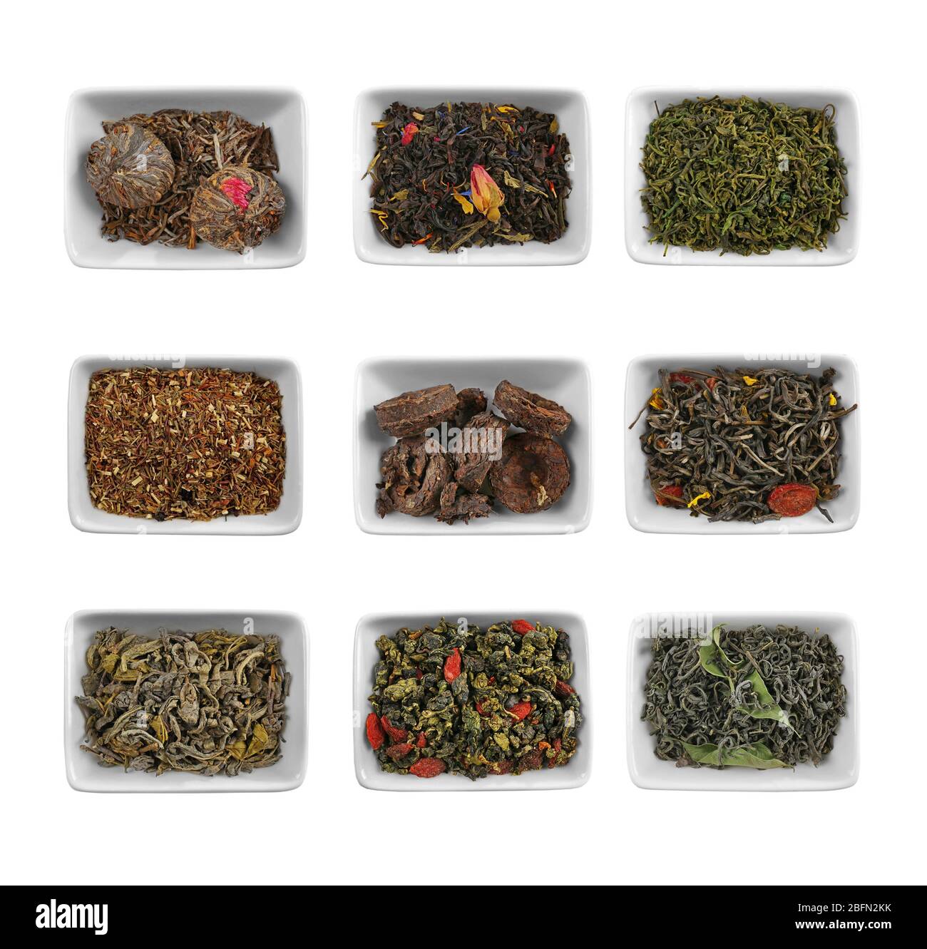 Set of different tea isolated on white Stock Photo - Alamy