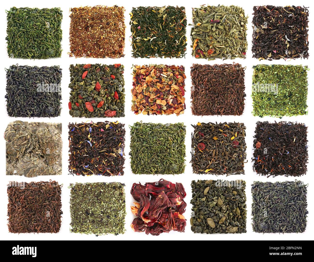 Set of different tea isolated on white Stock Photo - Alamy